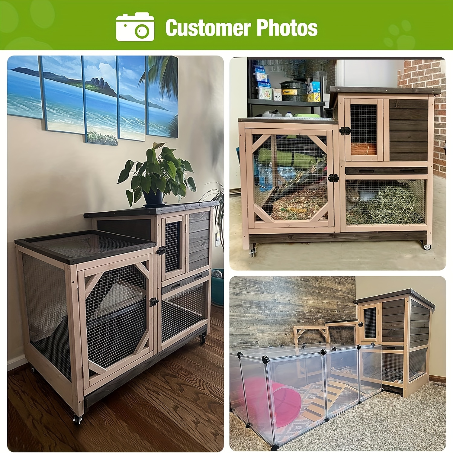 Aivituvin Rabbit Cage, Bunny Hutch Outdoor, Indoor Rabbit Hutch, Guinea ...