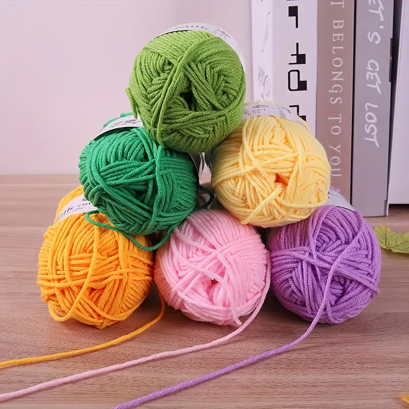 1roll 5 Strands Milk Cotton Hand Knitting Yarn Diy Knitting Supplies
