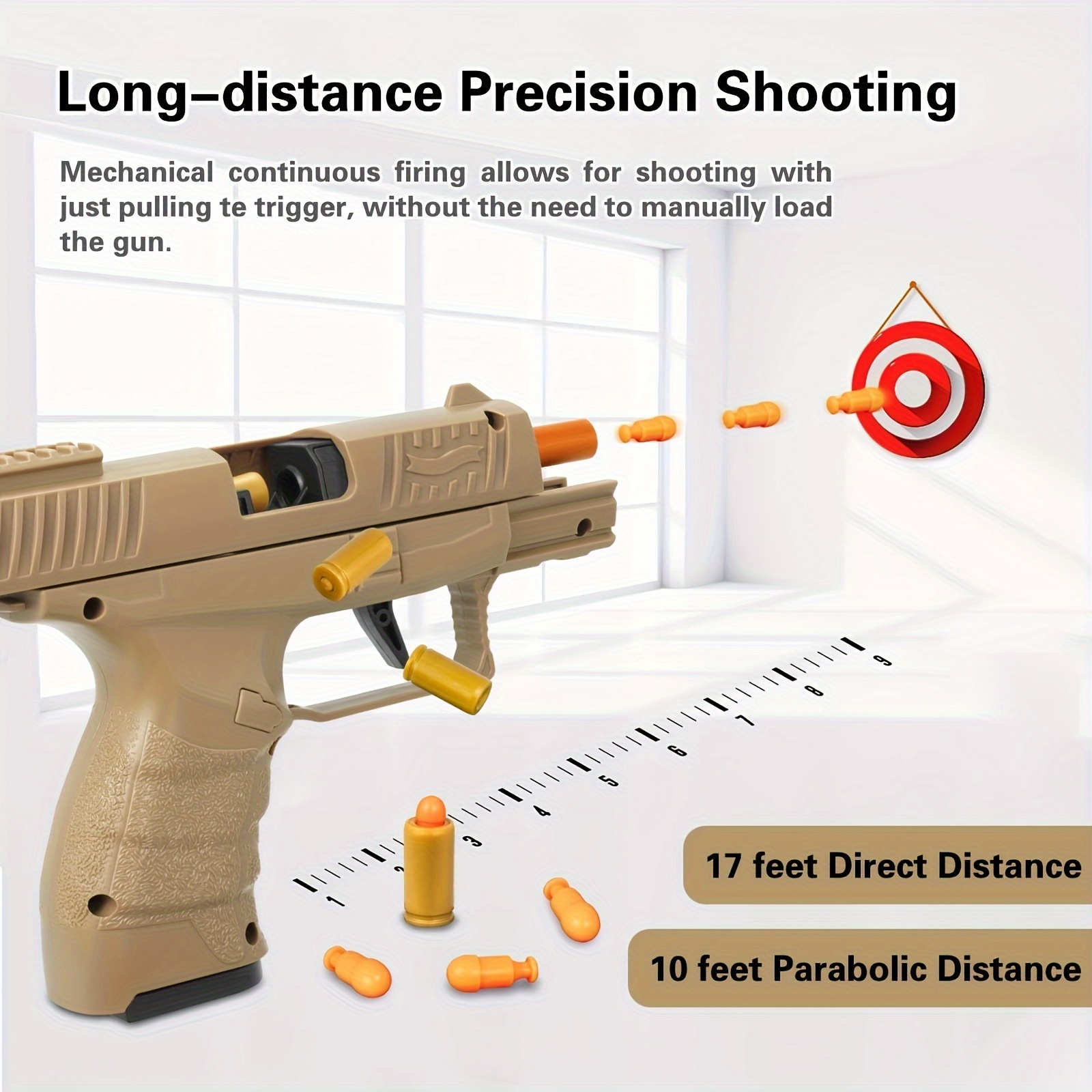 Soft Bullet Gun Toy Pistol With 100 Bullets, 12 Shells, And 2 Magazines ...
