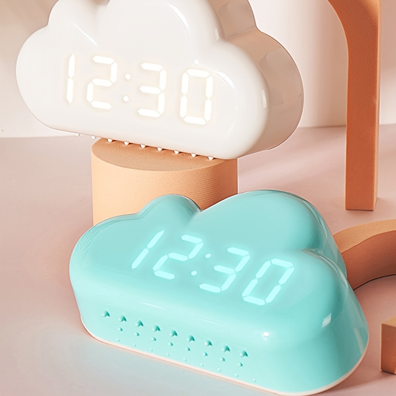 Creative Cloud Shaped Alarm Clock With Led Display Voice Control ...