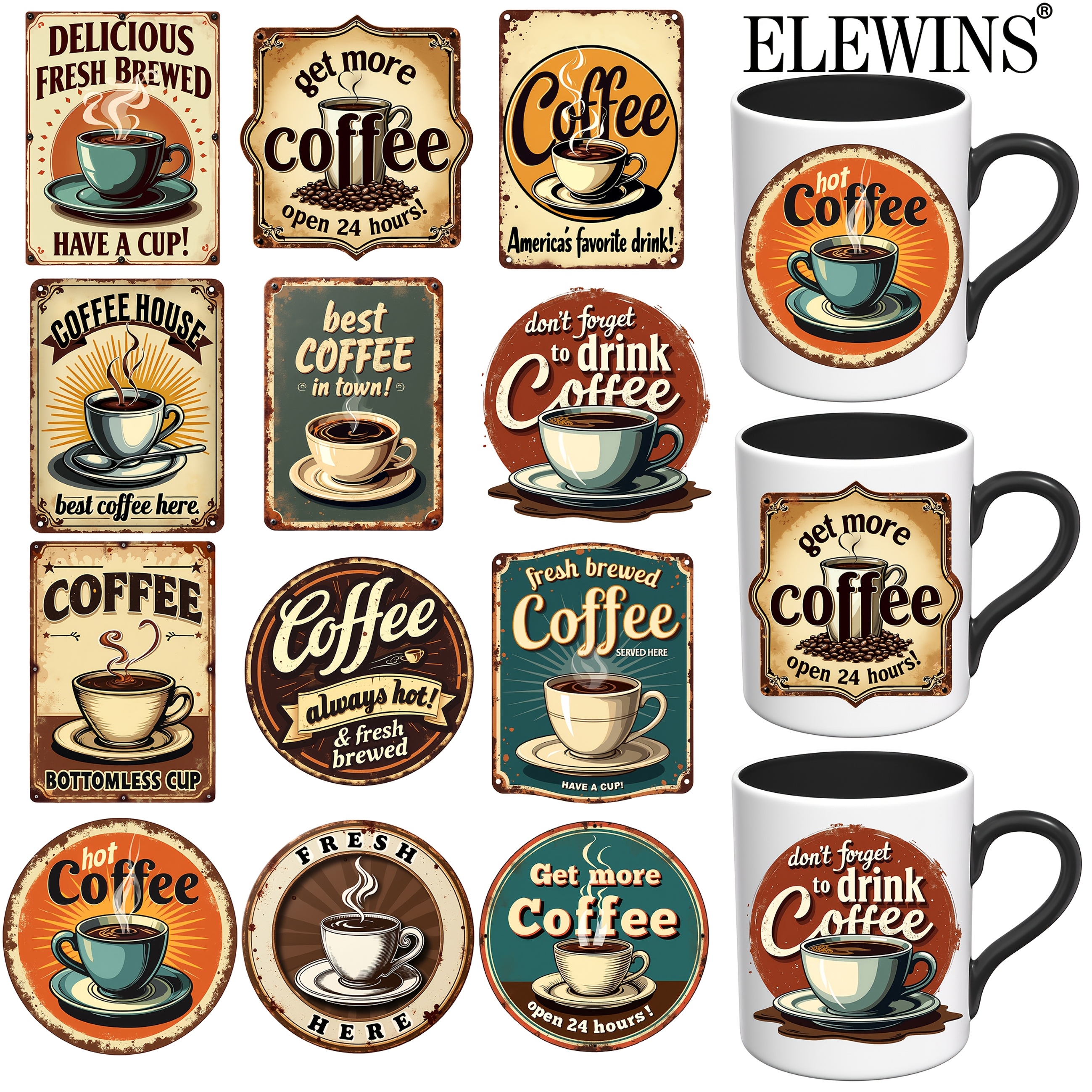 coffee cup stickers sold on Temu United States