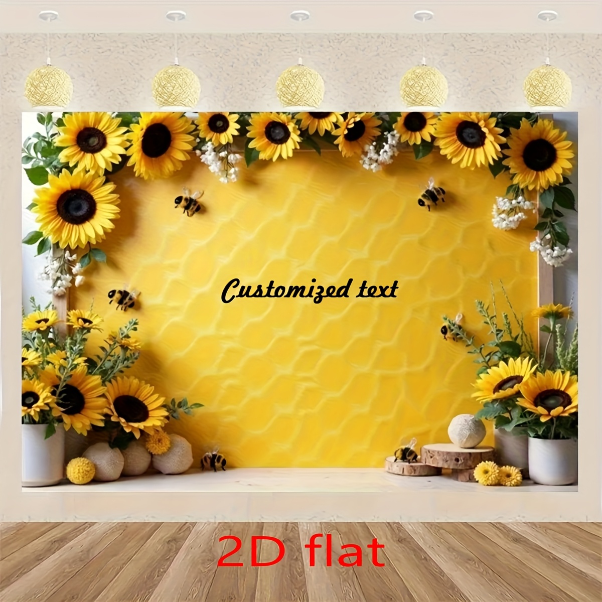 sunflower backdrop sold on Temu United States