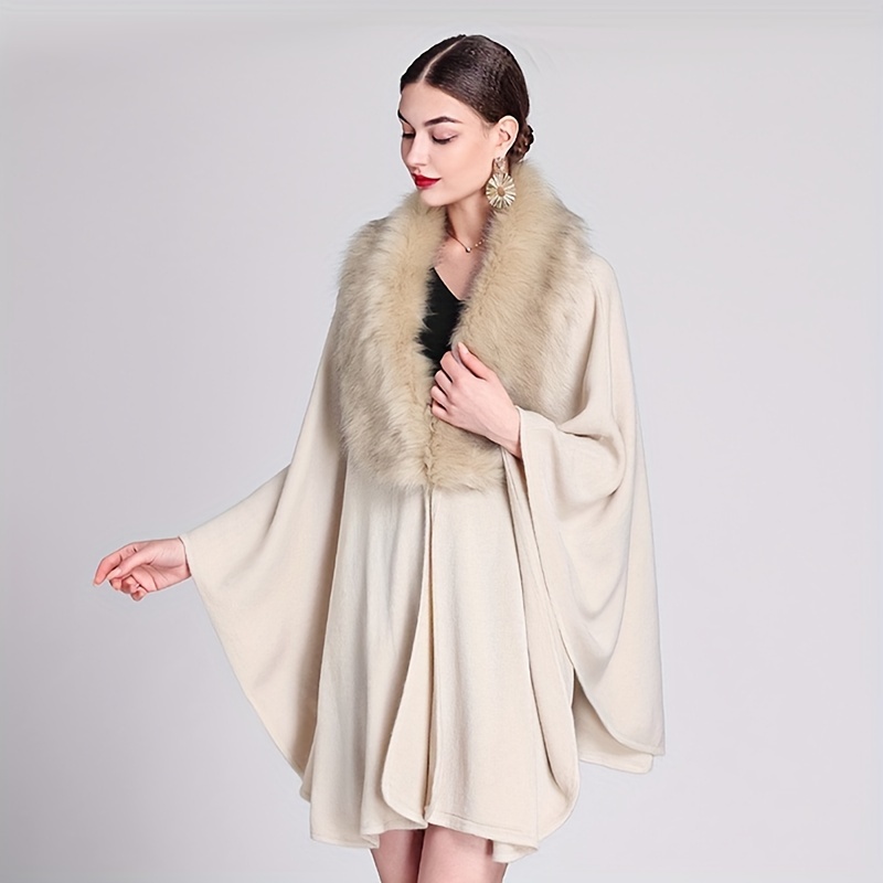 elegant fur collar shawl women windproof sun protective - Temu New Zealand