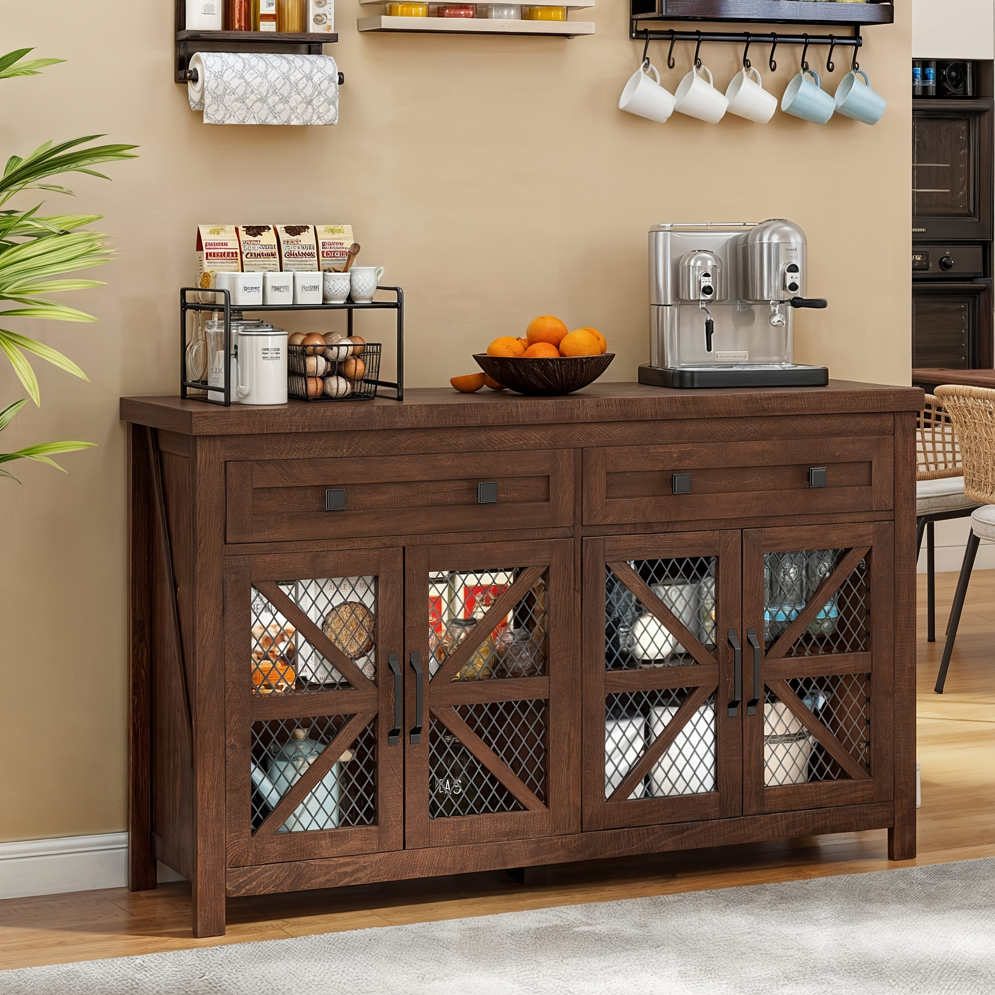 Sablyme Sideboard Cabinet Adjustable Shelves Kitchen Buffet - Temu