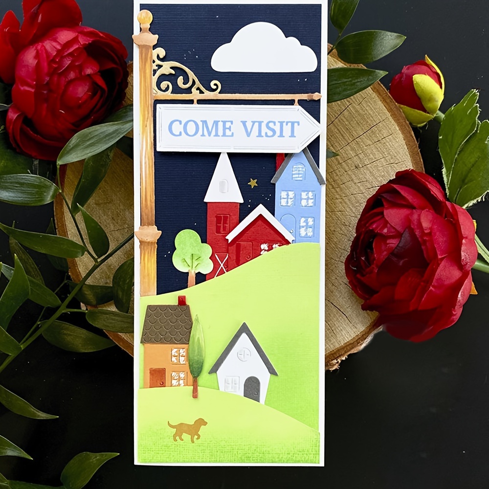 Animal themed Signpost Stamp Die Set Scrapbooking Card - Temu