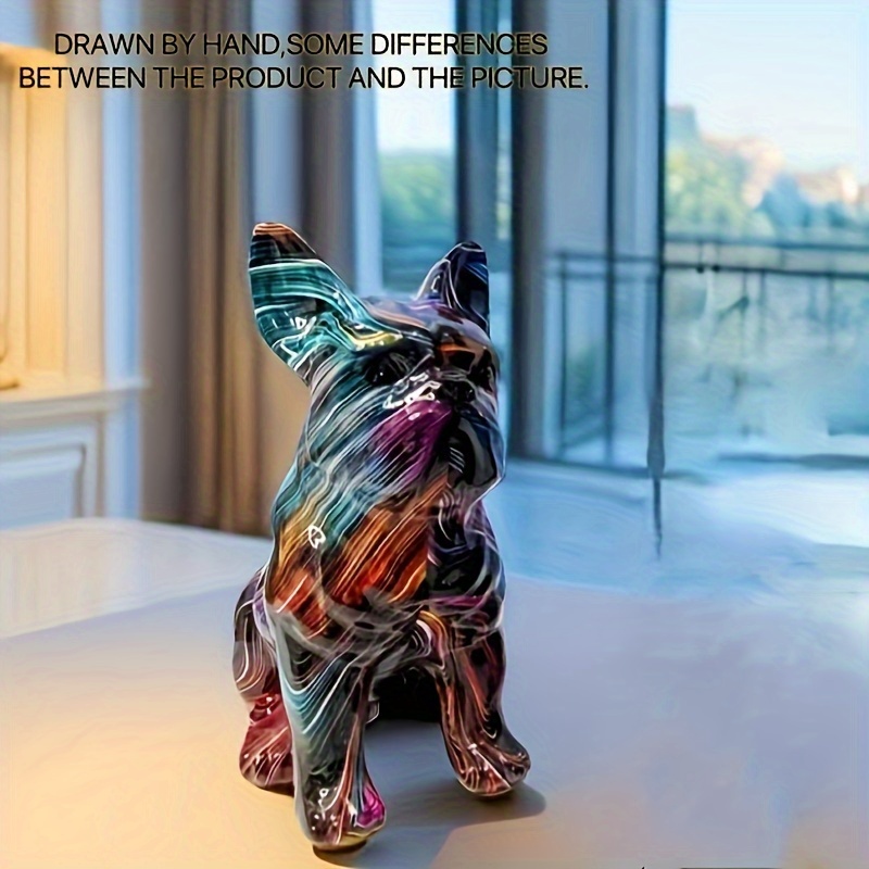 Creative Colorful Sitting French Bulldog Statue - Temu Canada