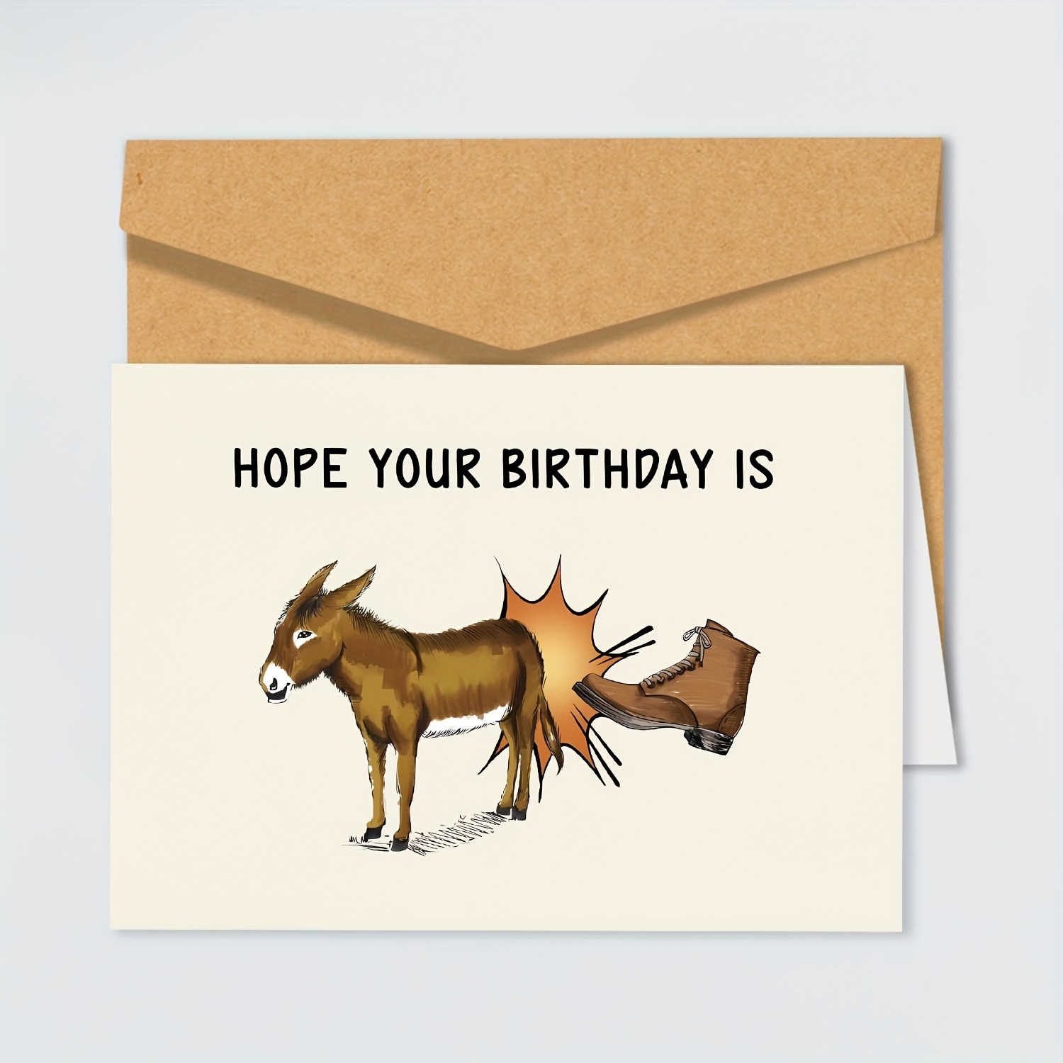 Funny Birthday Card Hilarious Pun Birthday Card Donkey Happy - Temu Ireland