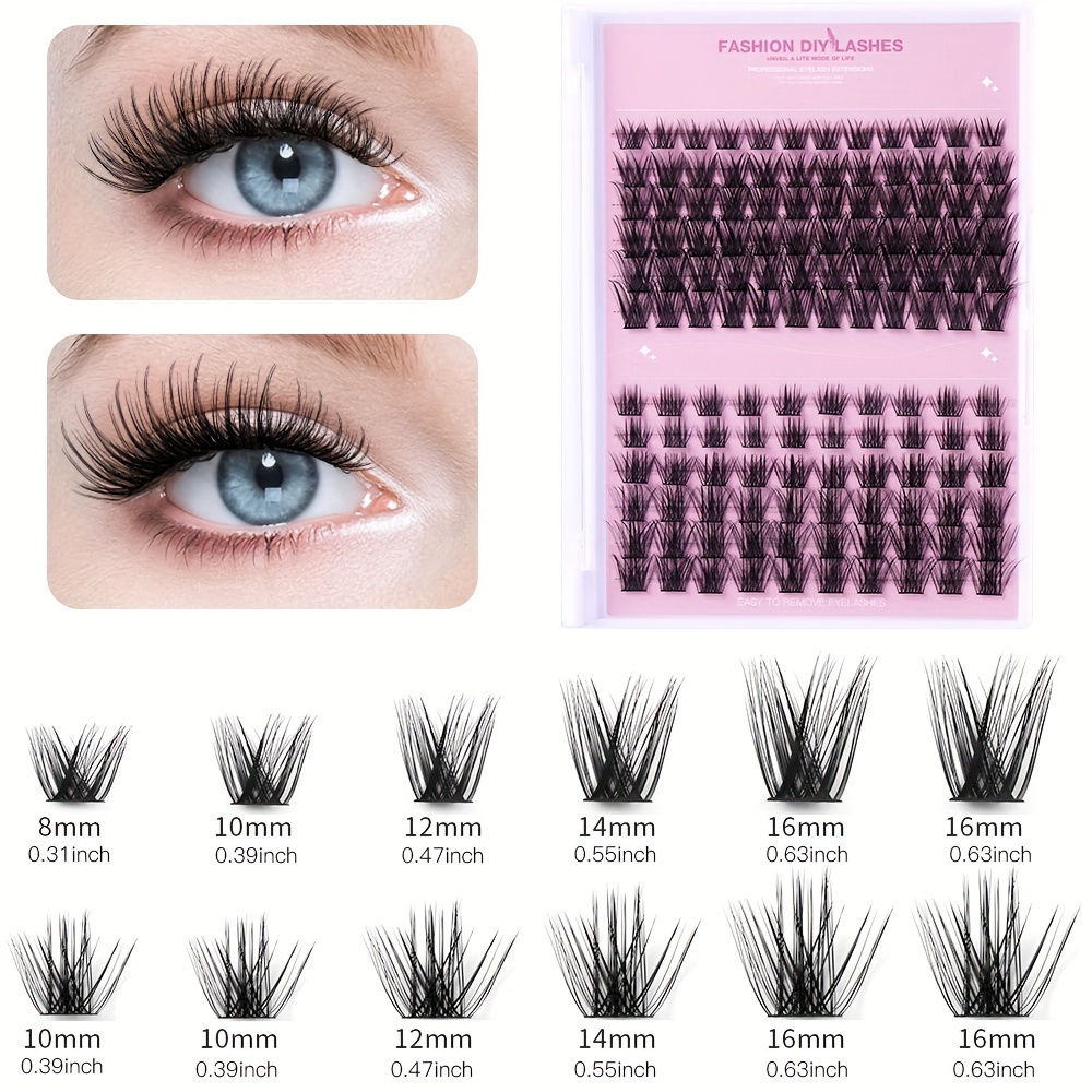 Diy Lashes 120 144 Clusters Large Capacity False Eyelashes - Temu Qatar