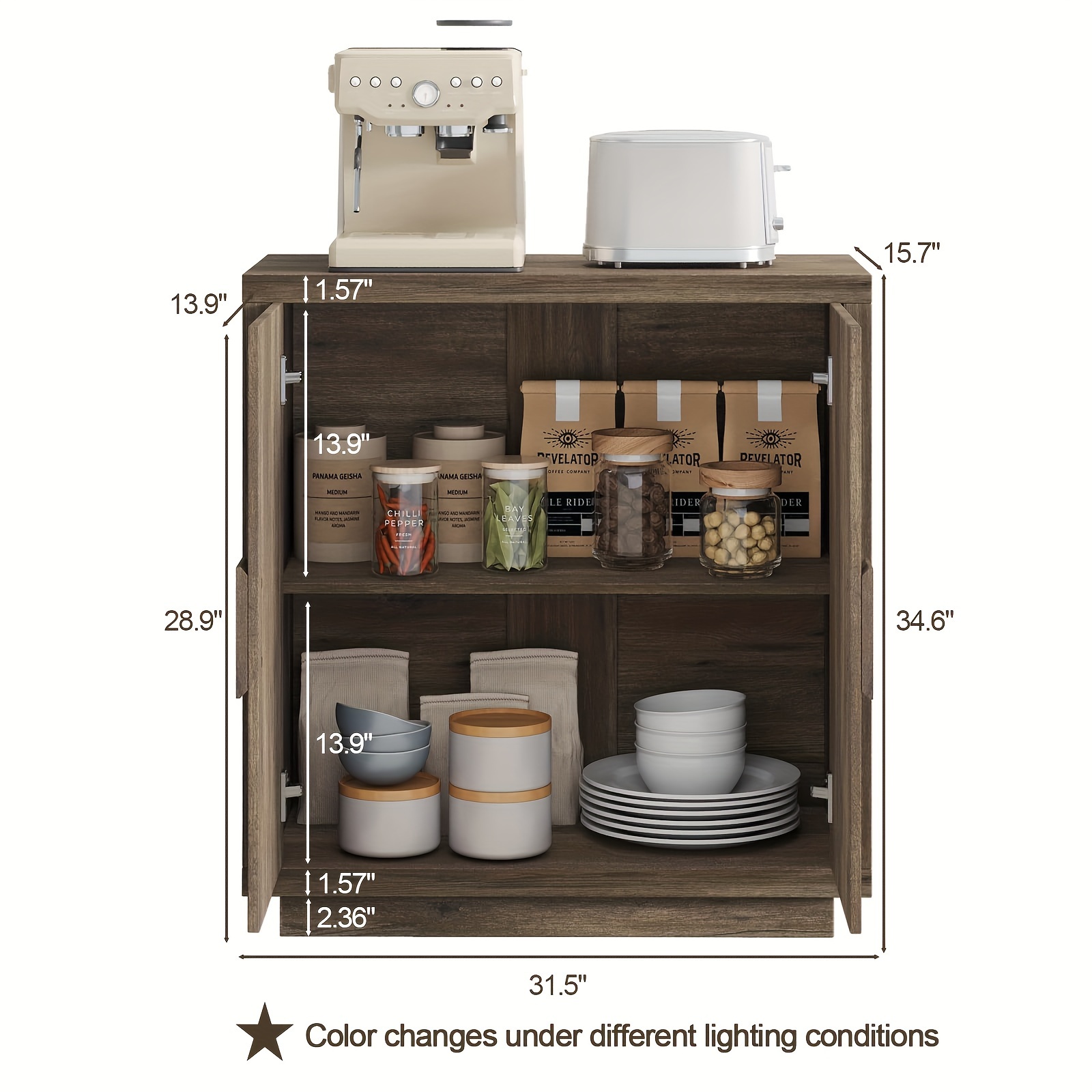 Retro Sideboard Buffet Cabinet Storage Kitchen Coffee Bar - Temu