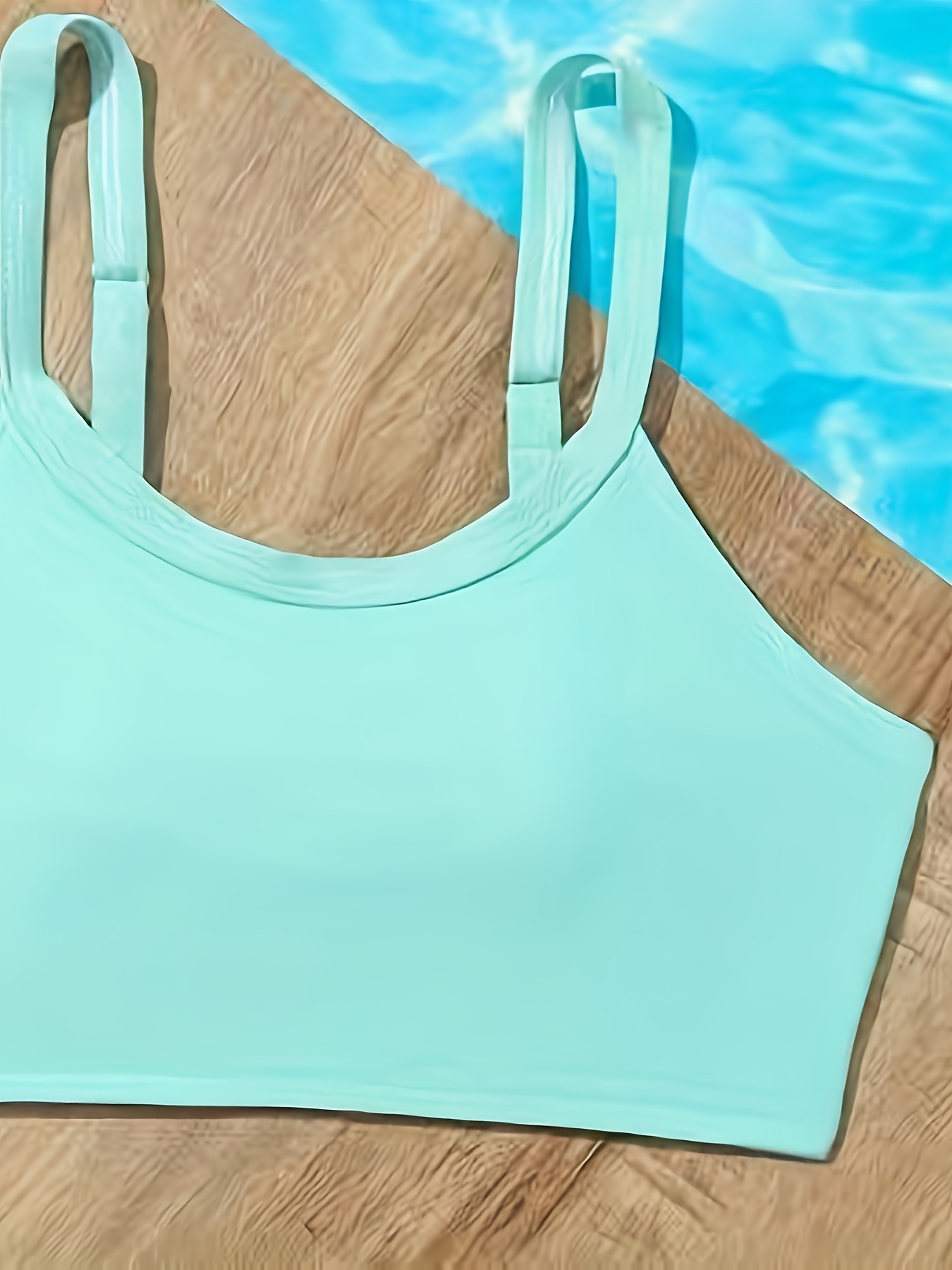 Tween Girls High Stretch Swimsuit Solid Colored Adjustable - Temu