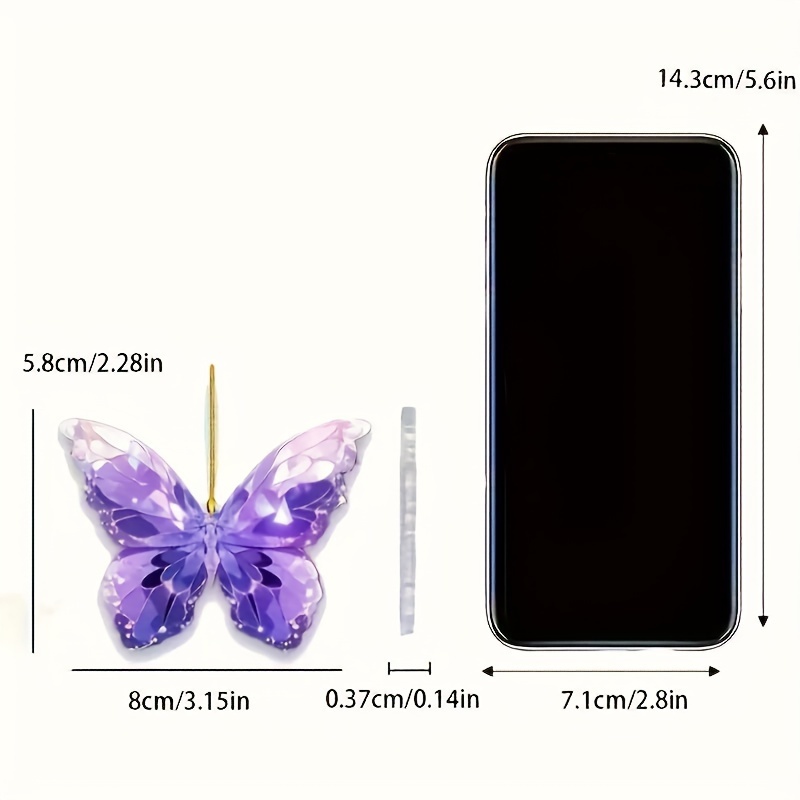 Novel Cute Purple Butterfly Pattern Car Interior Decor 2d - Temu United ...