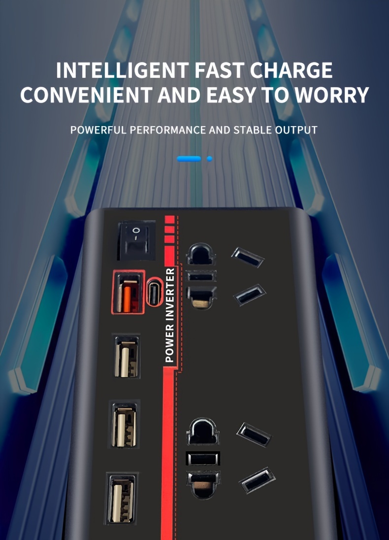 200w Car Power Inverter, 12v/24v To 110v/220v Charger Converter With ...