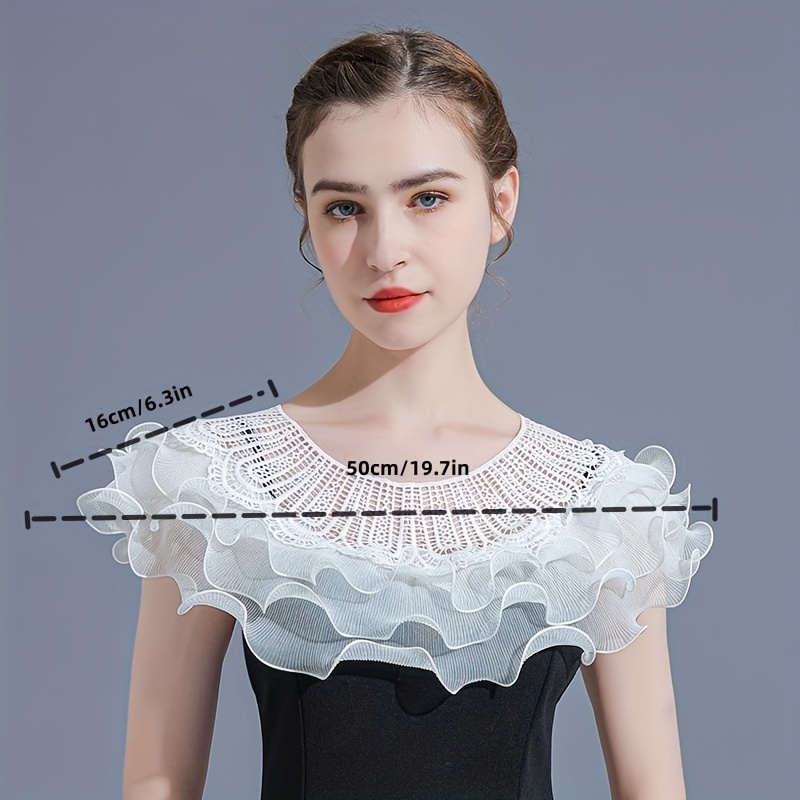 Elegant Women's Lace Shawl Sun Protection Cape White/black - Temu