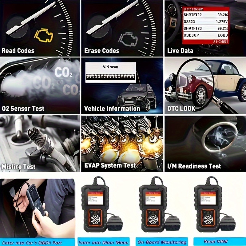 Cy3001 Car Obd2 Scanner Code Reader Engine Fault Scanner - Temu Denmark