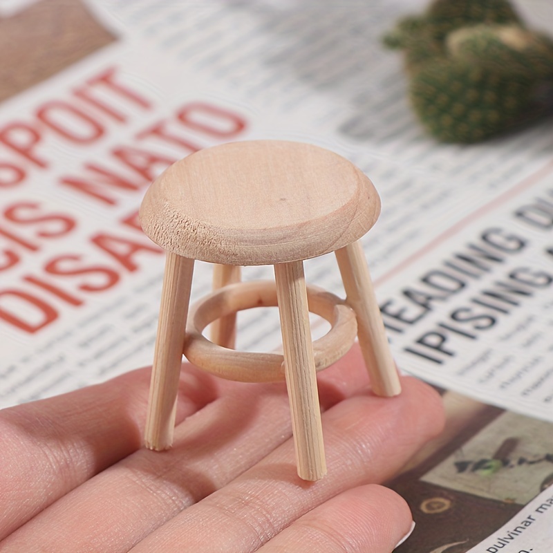 Miniature Wooden Stool Doll House – Realistic Dollhouse - Temu