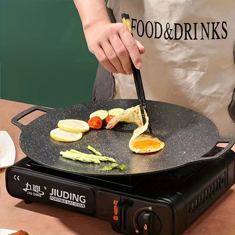 1pc, Non-stick Cast (9.06''), Round Griddle With Handle, Pre-seasoned ...