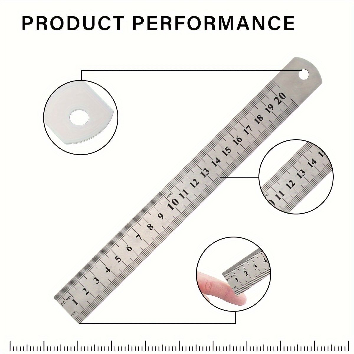 3pcs/set Of Stainless Steel Rulers, Metal Ruler Set Steel Ruler Double ...