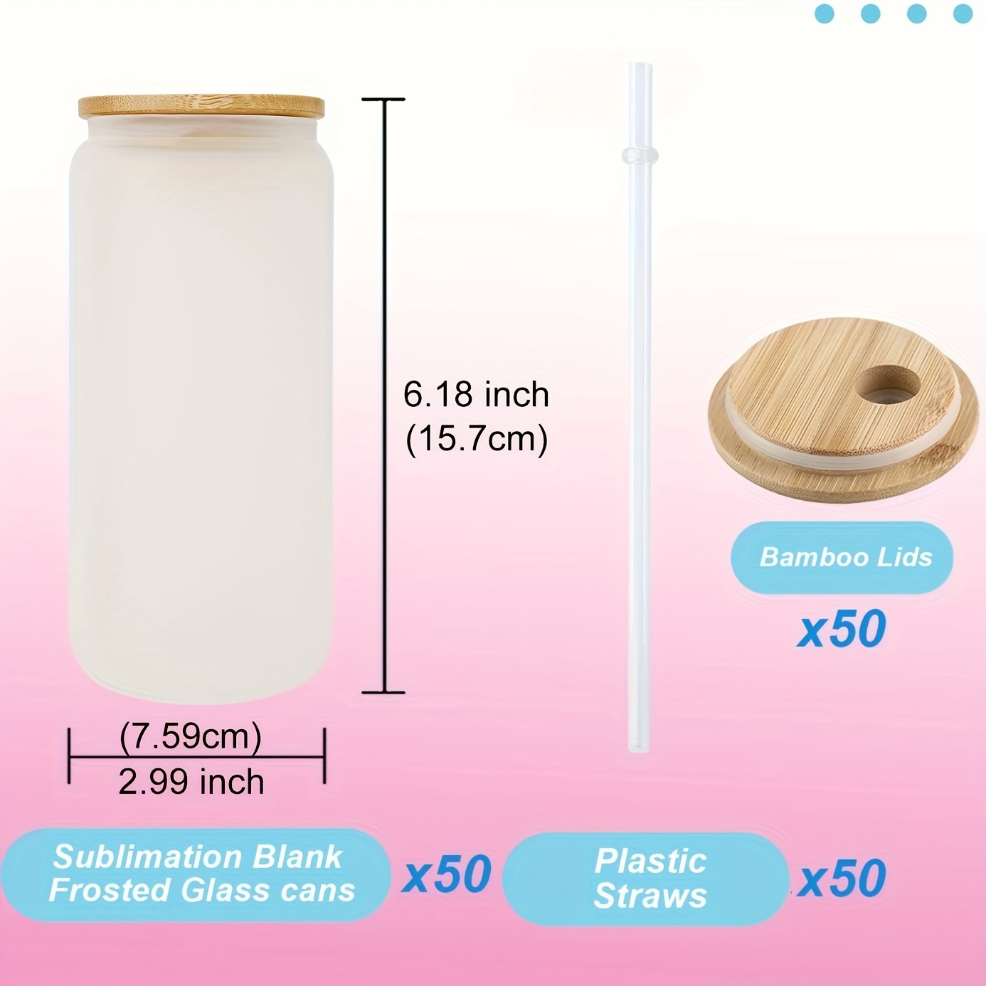 Sublimation Glass Cups Bamboo Straws Household - Temu
