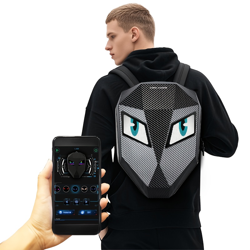 led backpack with eyes sold on Temu United States