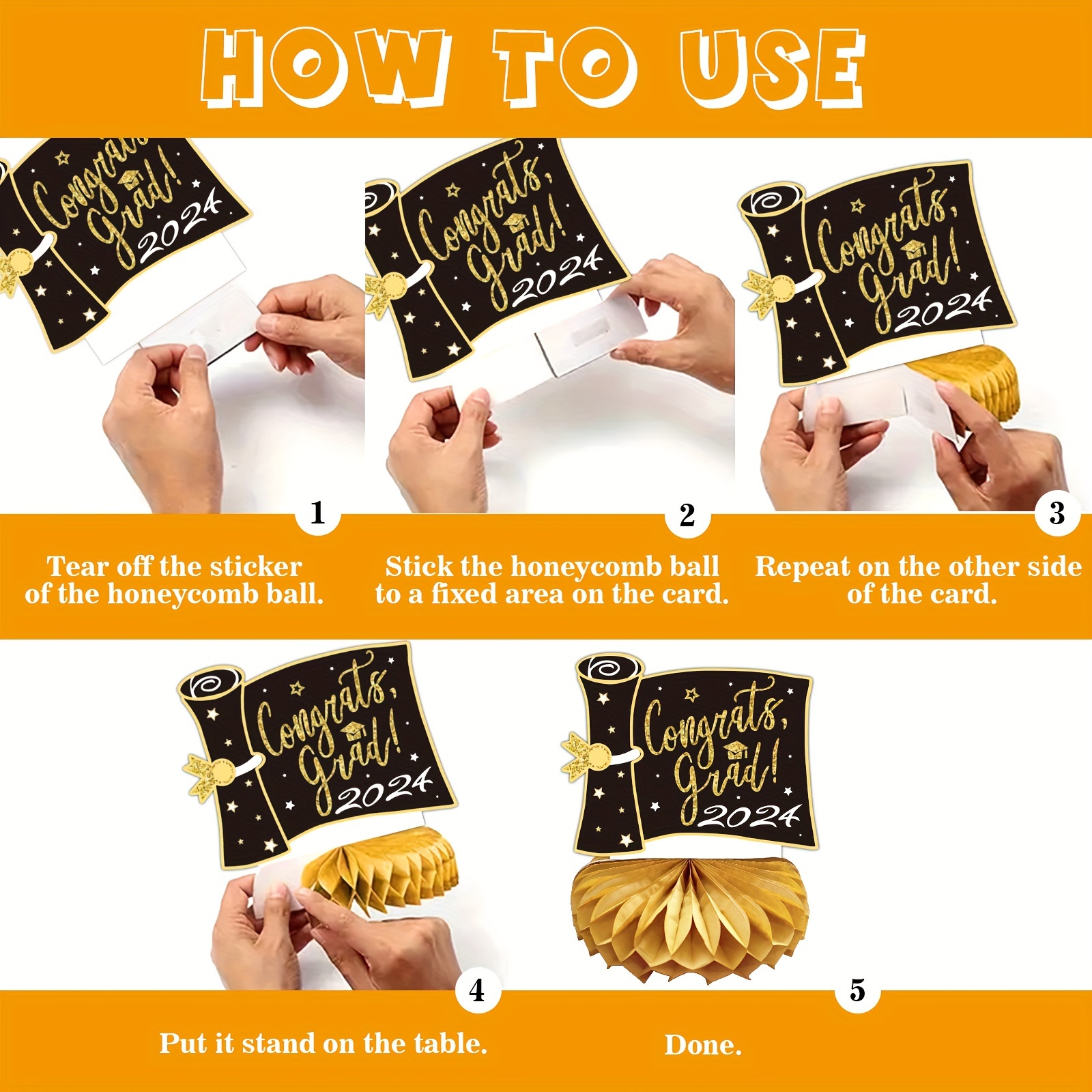 Graduation Season Honeycomb Table Centerpieces Festive Party - Temu