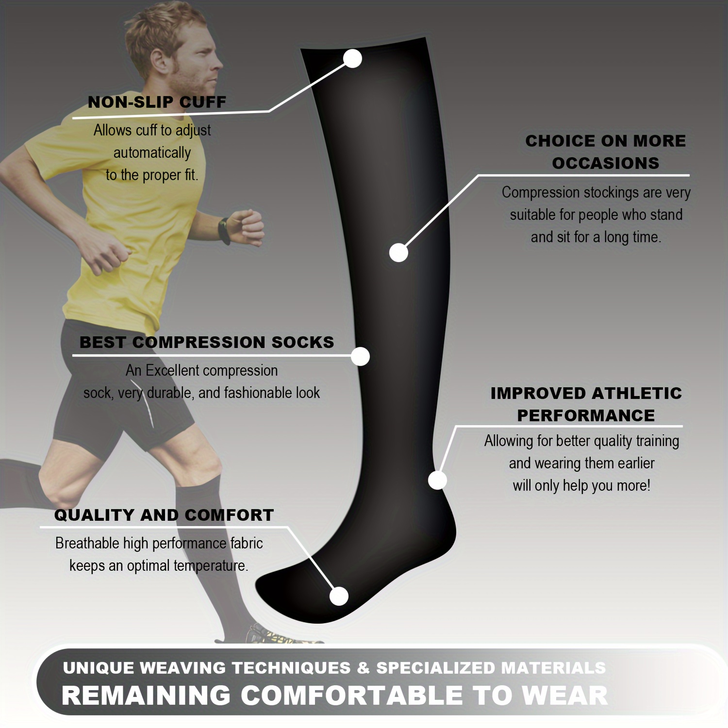 Compression Socks Men Women Knee Support Hose Medias De - Temu