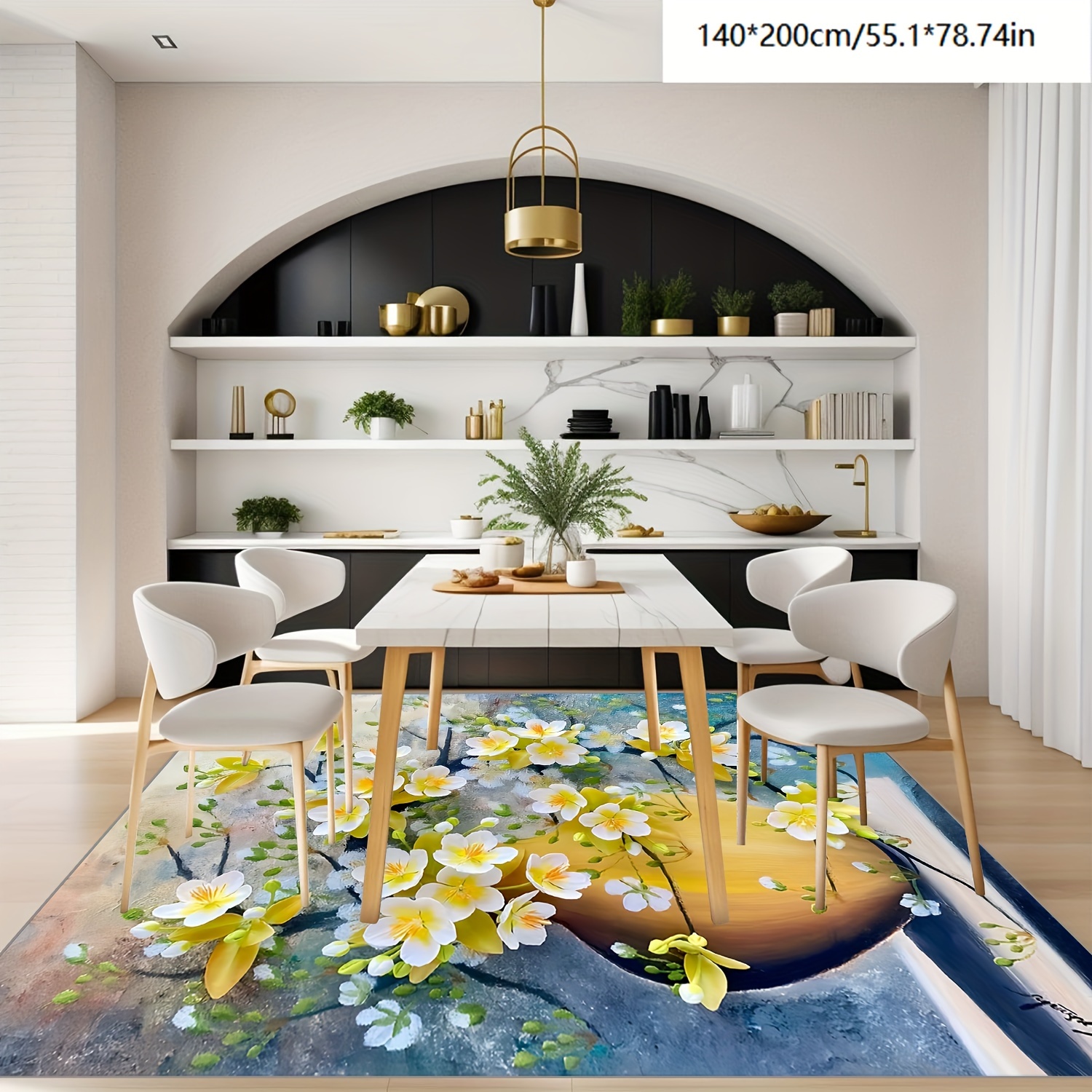 Ultra soft Faux Cashmere Area Rug 3d Yellow Floral Design - Temu