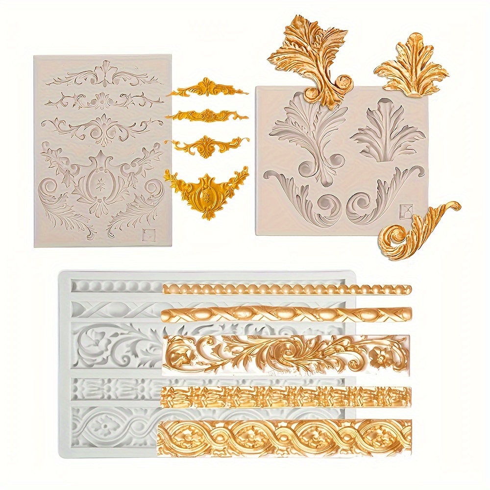 Baroque Silicone Molds Border Chocolate Scroll Fondant Mold - Temu Portugal