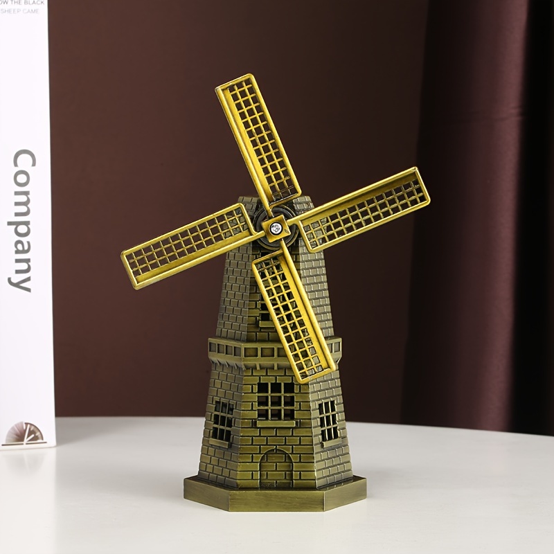 Architectural Miniature Model Craft Metal Dutch Windmill - Temu United ...