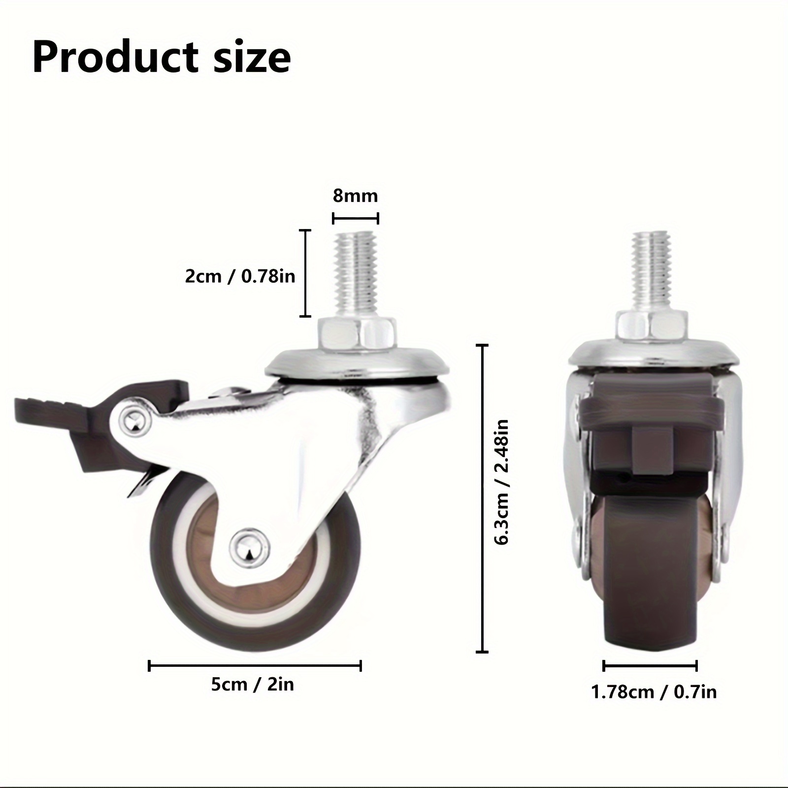 Swivel Stem Threaded Caster Tpr Silent Caster Small Soft - Temu Canada
