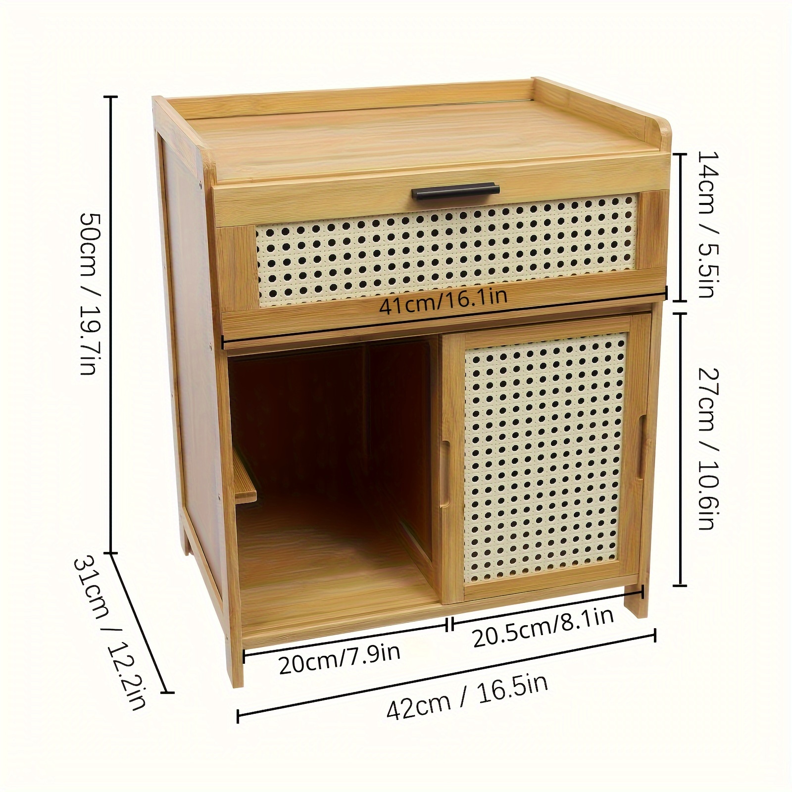 Bamboo File Storage Cabinet With Drawers - Bedroom Nightstand And ...