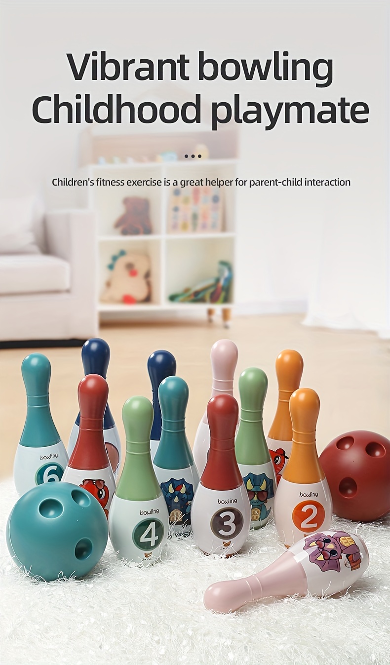 Kids' Bowling Set: Indoor Play Plastic Bowling Balls Pins - Temu