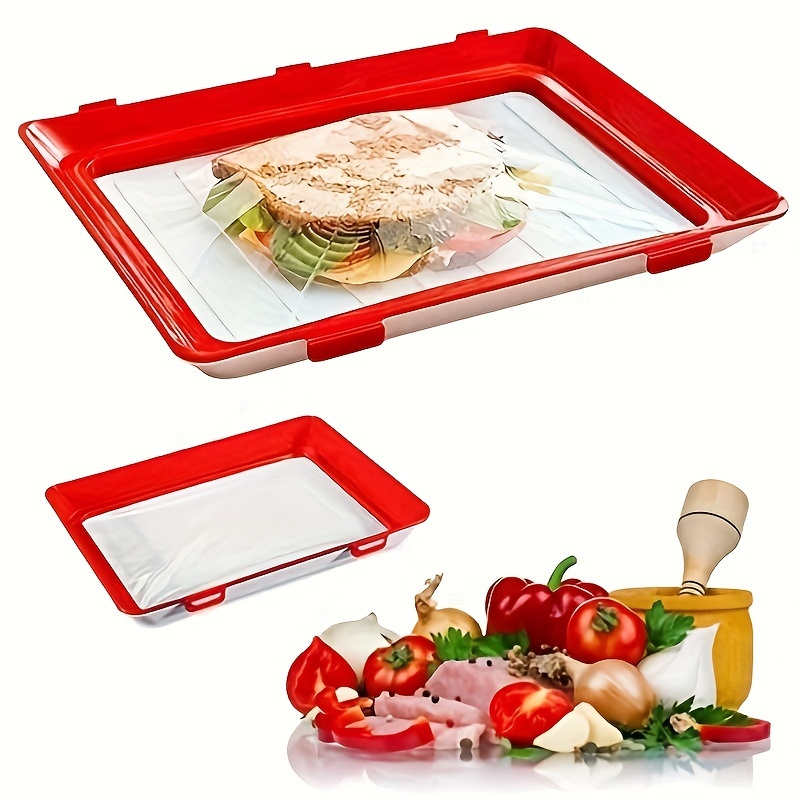 Storage Tray Reusable Vacuum Food Fresh keeping Tray Leak - Temu New ...