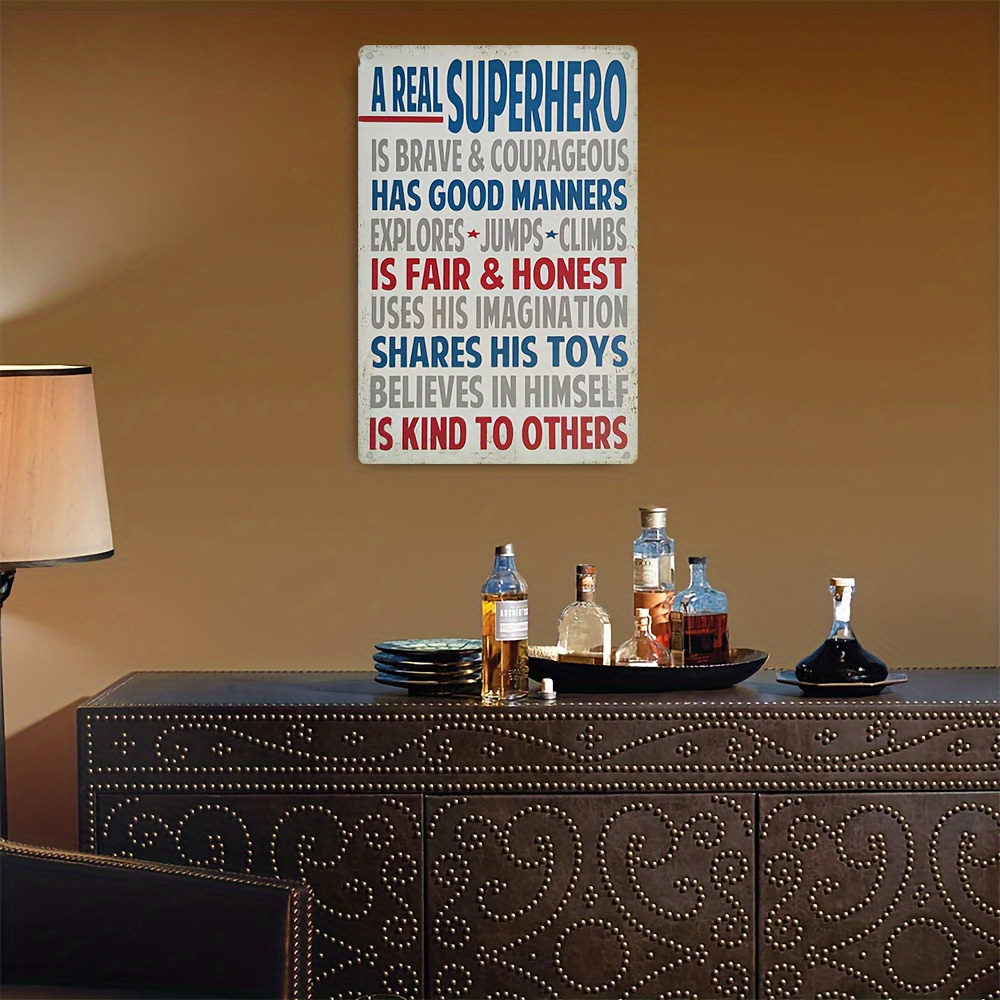 aluminium tin signs " a real superhero" funny cartoon - Temu New Zealand