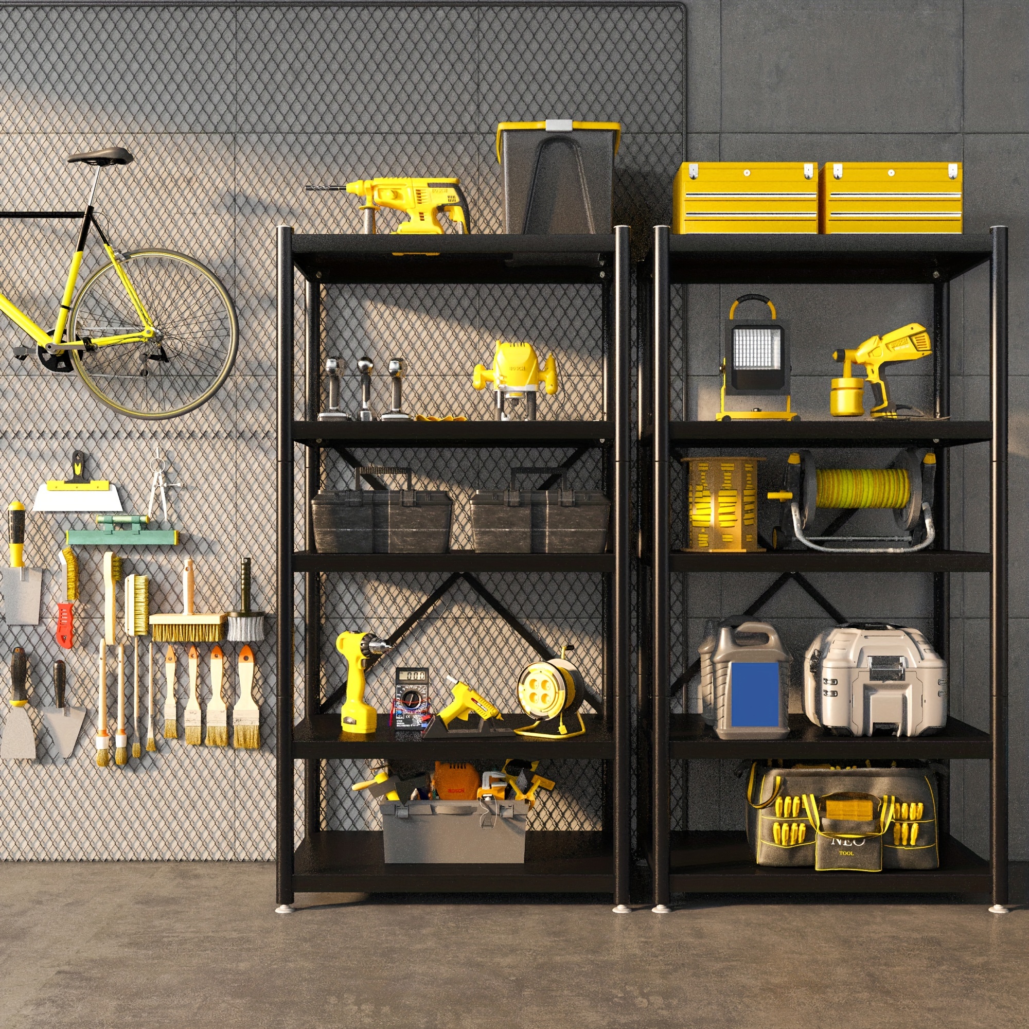 Metal storage shelves with wheels store