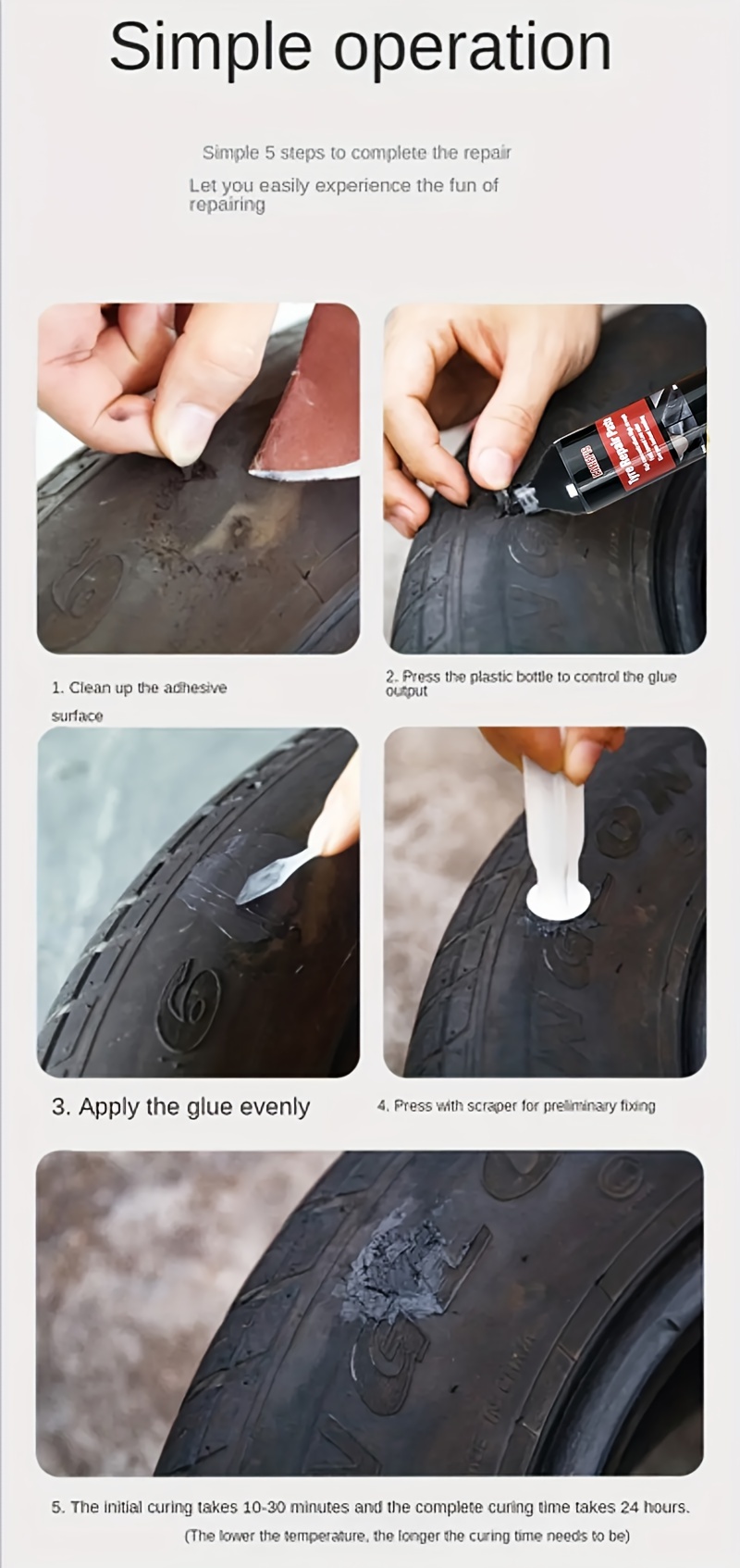 Heavy duty Tire Repair Adhesive Paste Non corrosive Quick - Temu