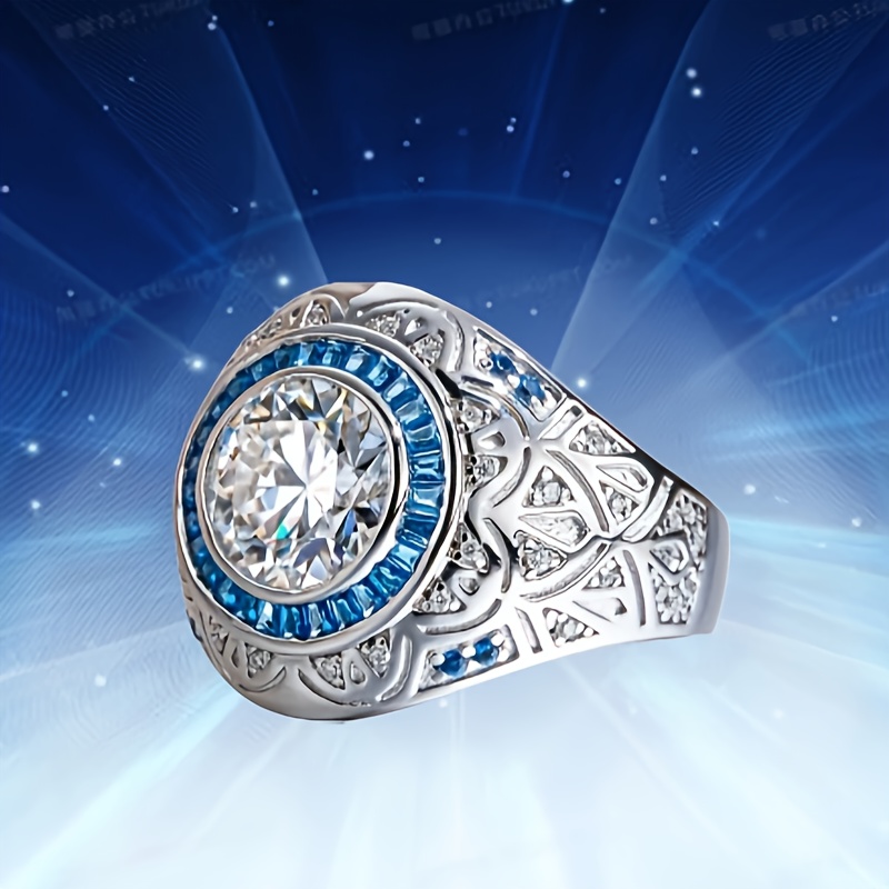 Elegant 3 carat Moissanite Ring In Sterling Silvery - Temu