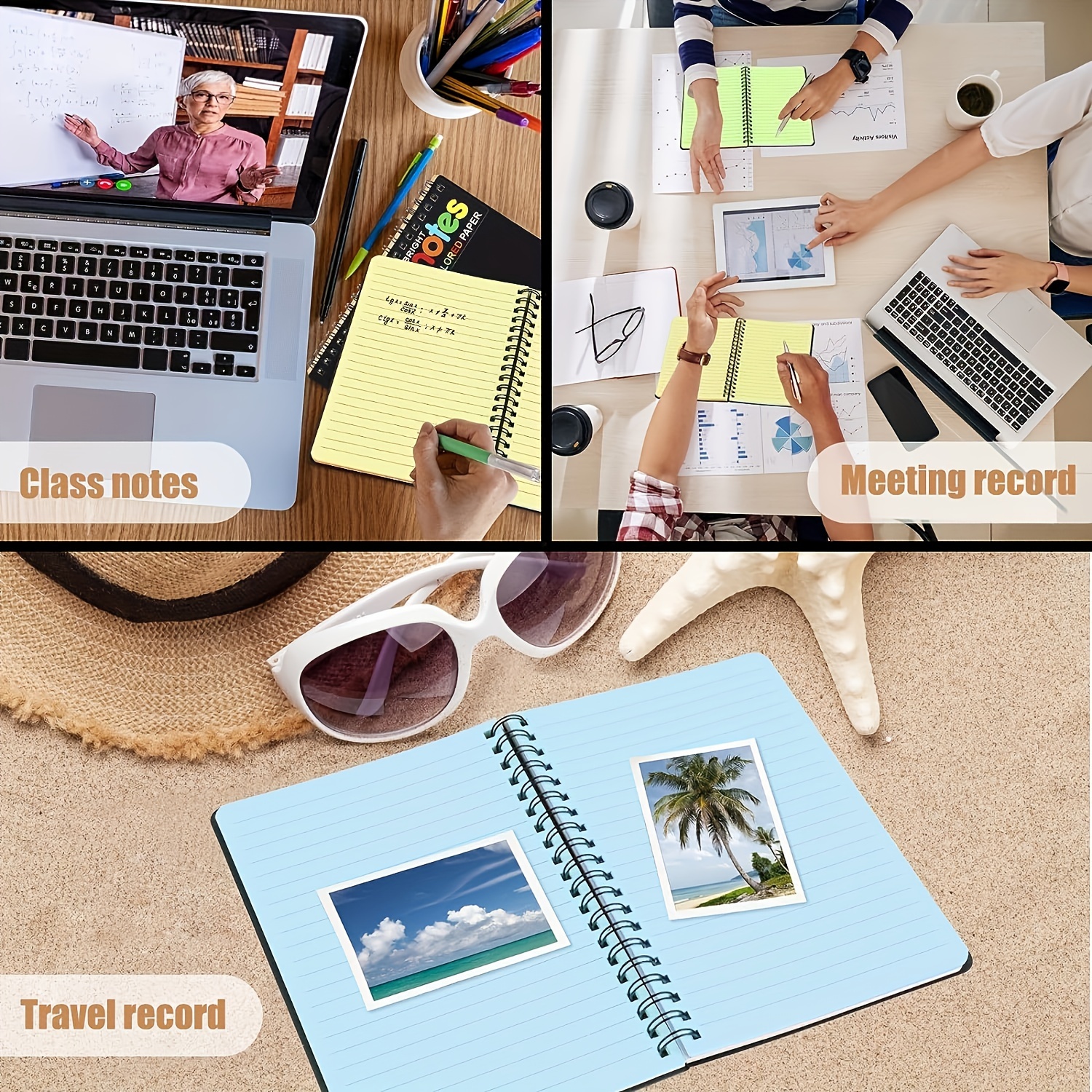 8-pack Spiral Notebooks 5x7" - College Ruled, Poly Cover, Bright Neon ...