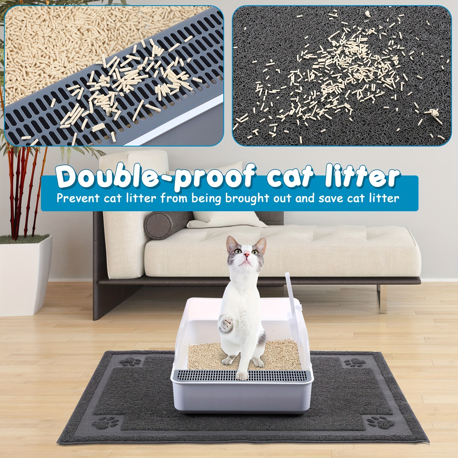 Tall Open Litter Box High Sides Detachable Semi - Temu