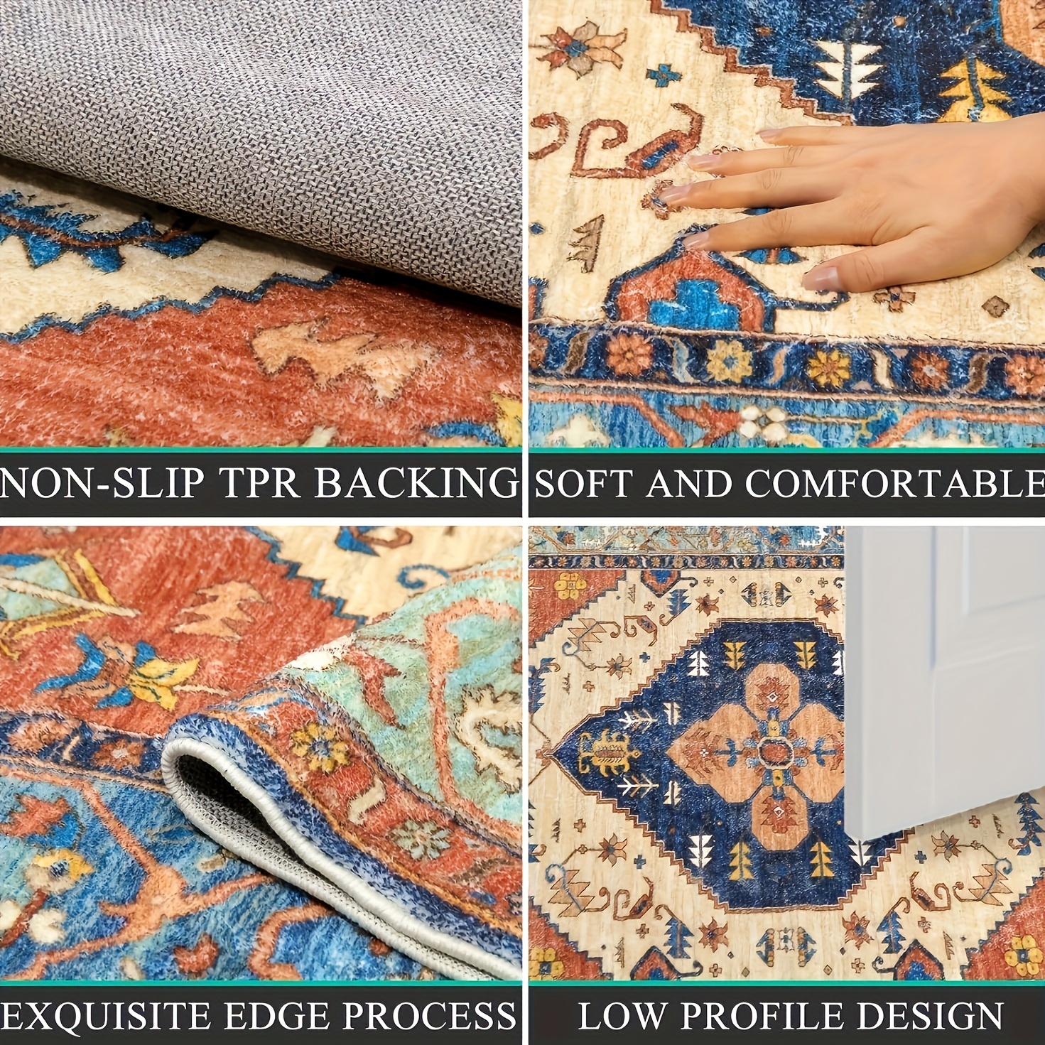 Luxurious Faux Cashmere Area Rug Modern Rectangular Design - Temu