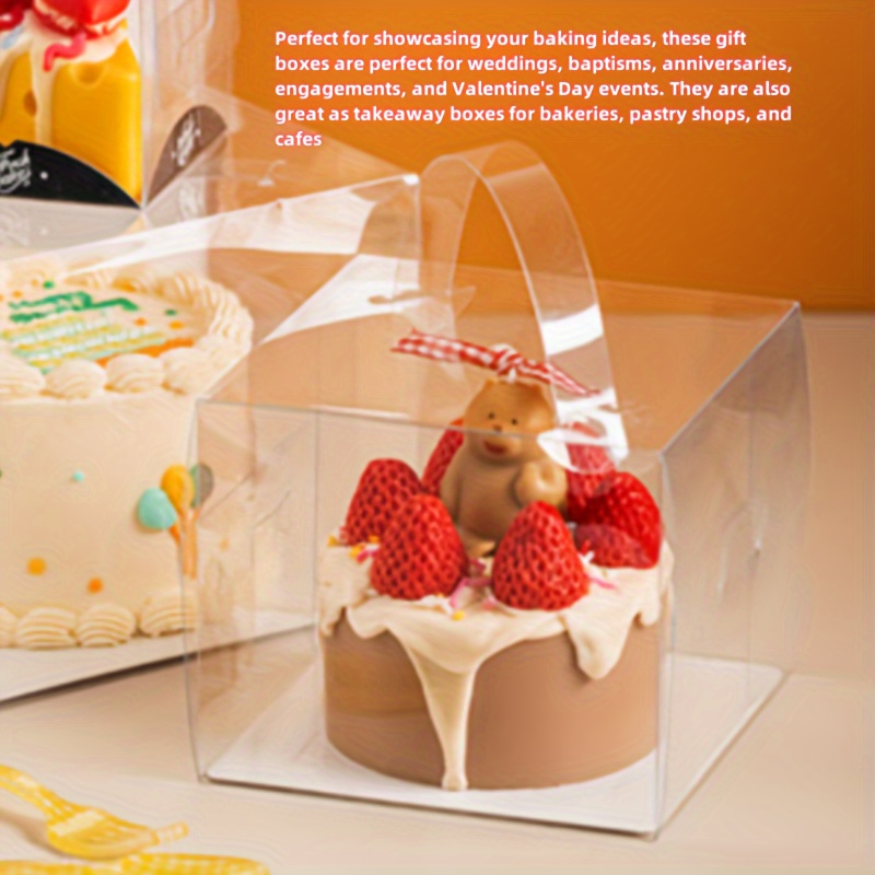 Pet Clear Bakery Boxes Gull wing Closure Disposable Square - Temu ...