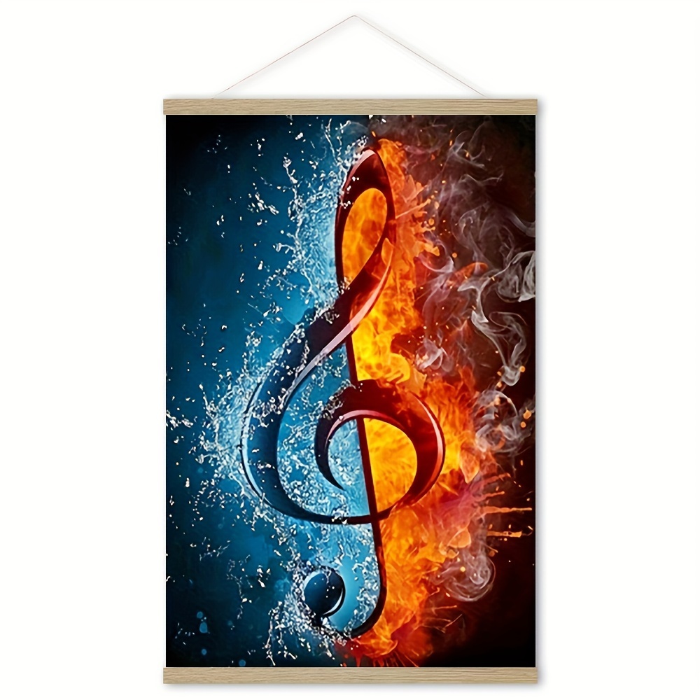 1pc poster music note painting hanging scroll canvas artwork wall ...