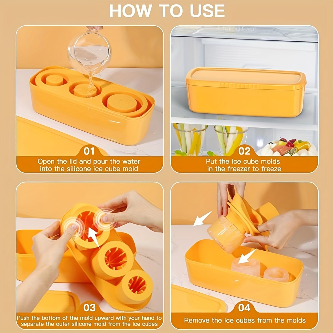 Ice Cube Tray Stanley Cup Silicone Ice Cube Trays Freezer - Temu