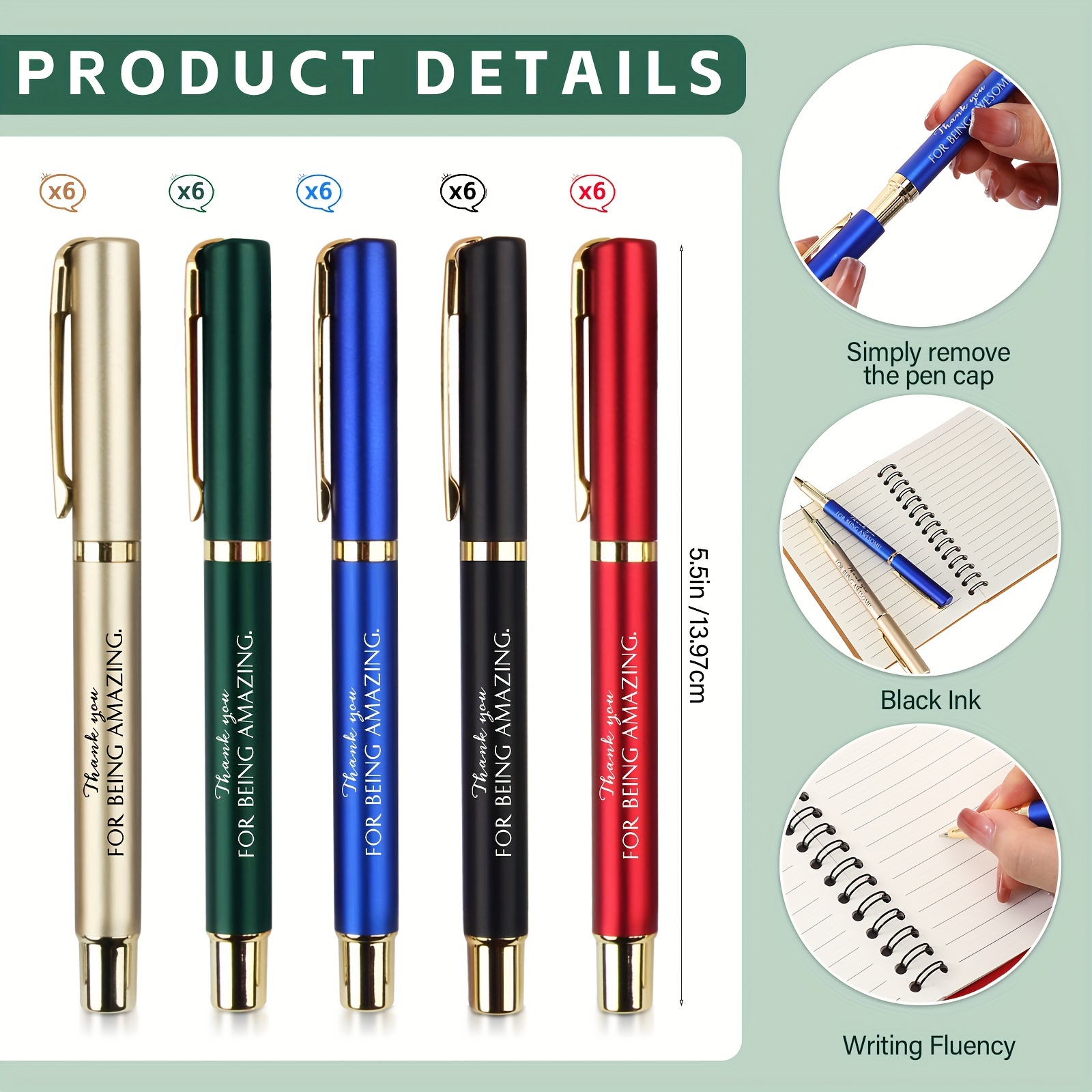 Inspirational Spiral Notebooks Pen Set Thank Gifts Employee - Temu