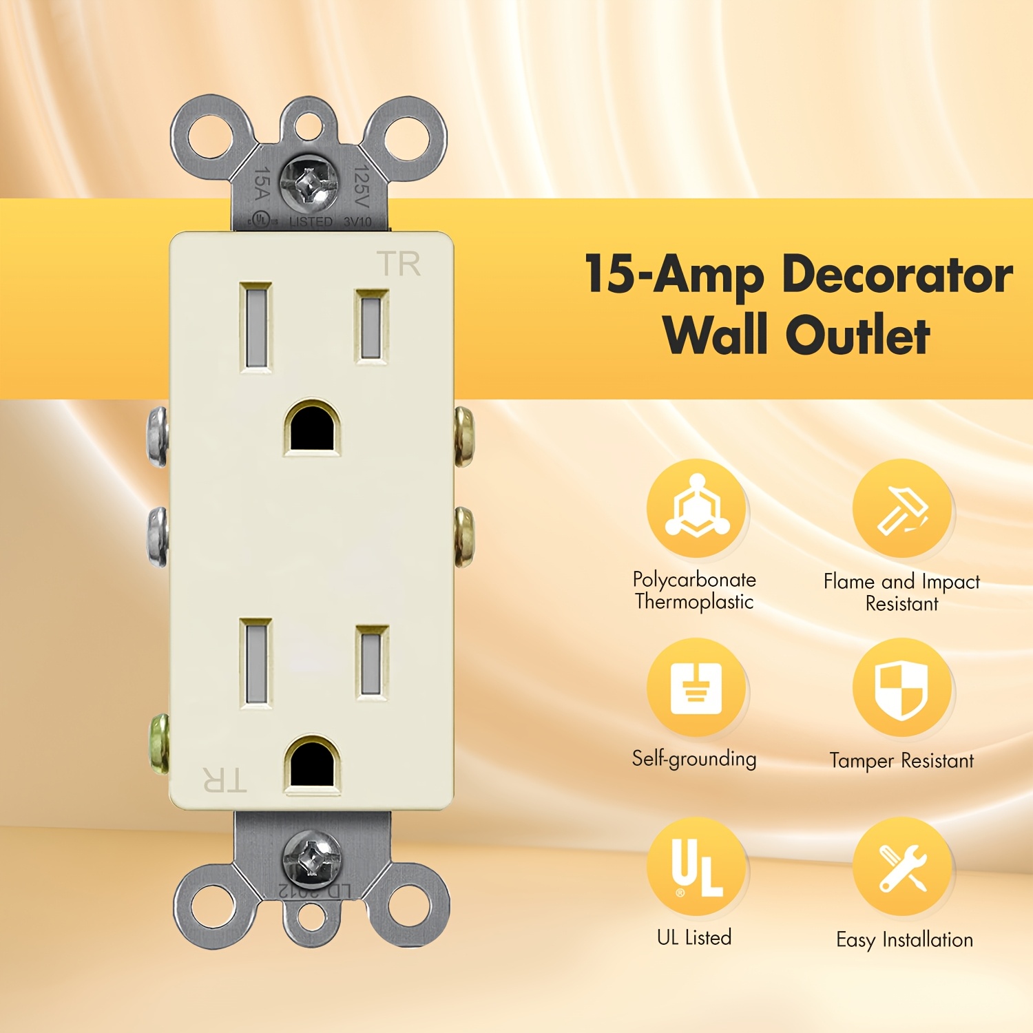 decorator receptacle outlet standard electrical wall tamper - Temu