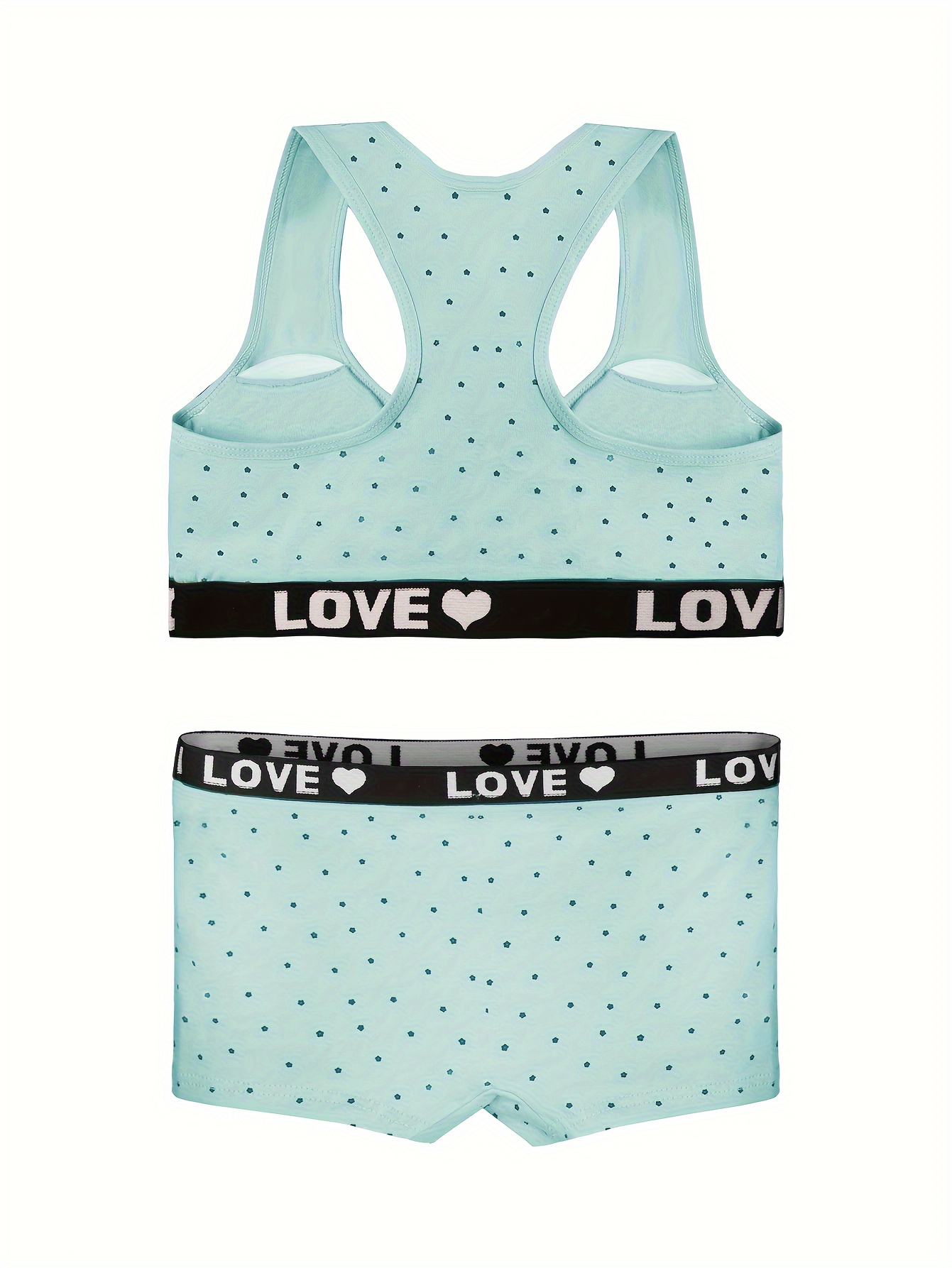 Girl s Cute Letter Print Training Bra Boxer Pants Temu United Kingdom