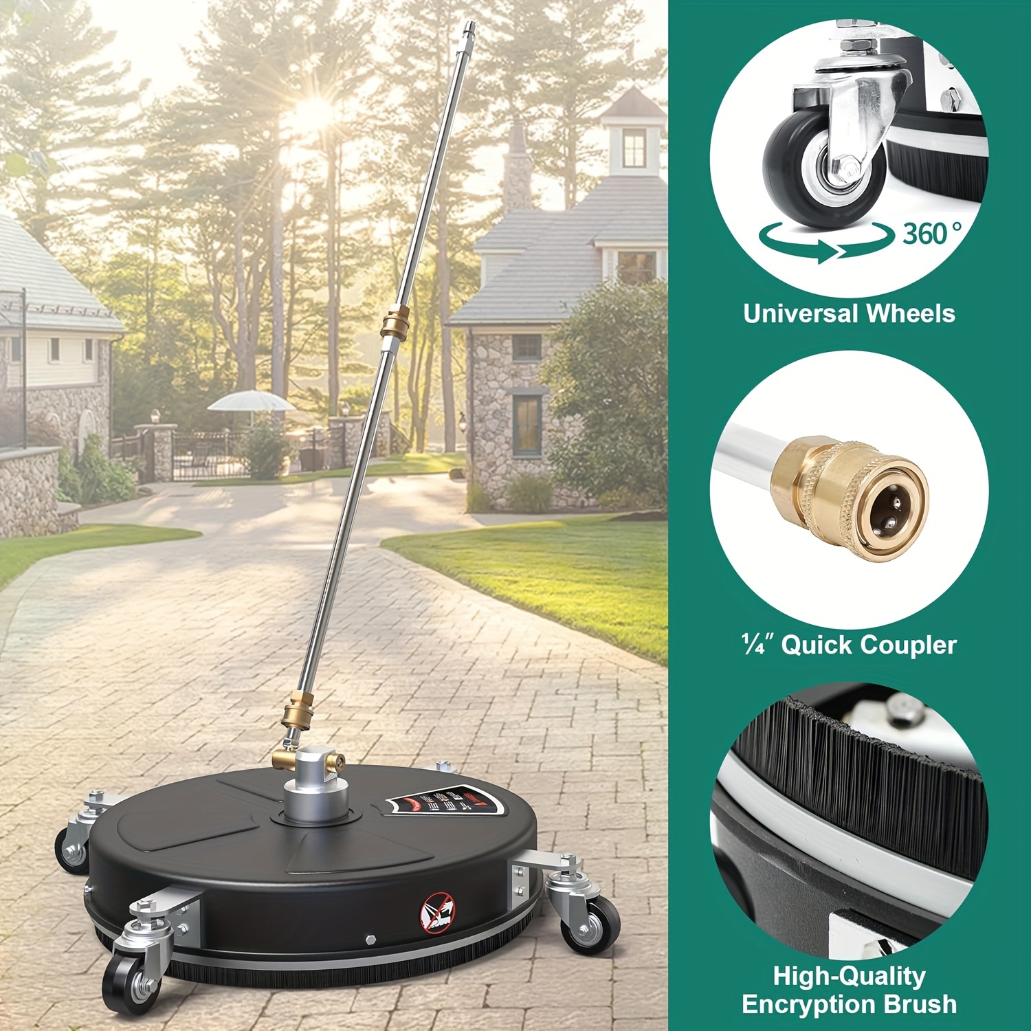 Pressure Washer Surface Cleaner Attachment Dual Handle 4000 - Temu ...