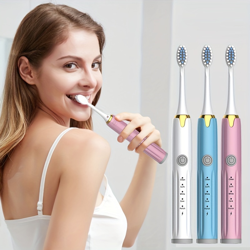 5-speed Rechargeable Electric Toothbrush, With Travel Case Set, 12 ...