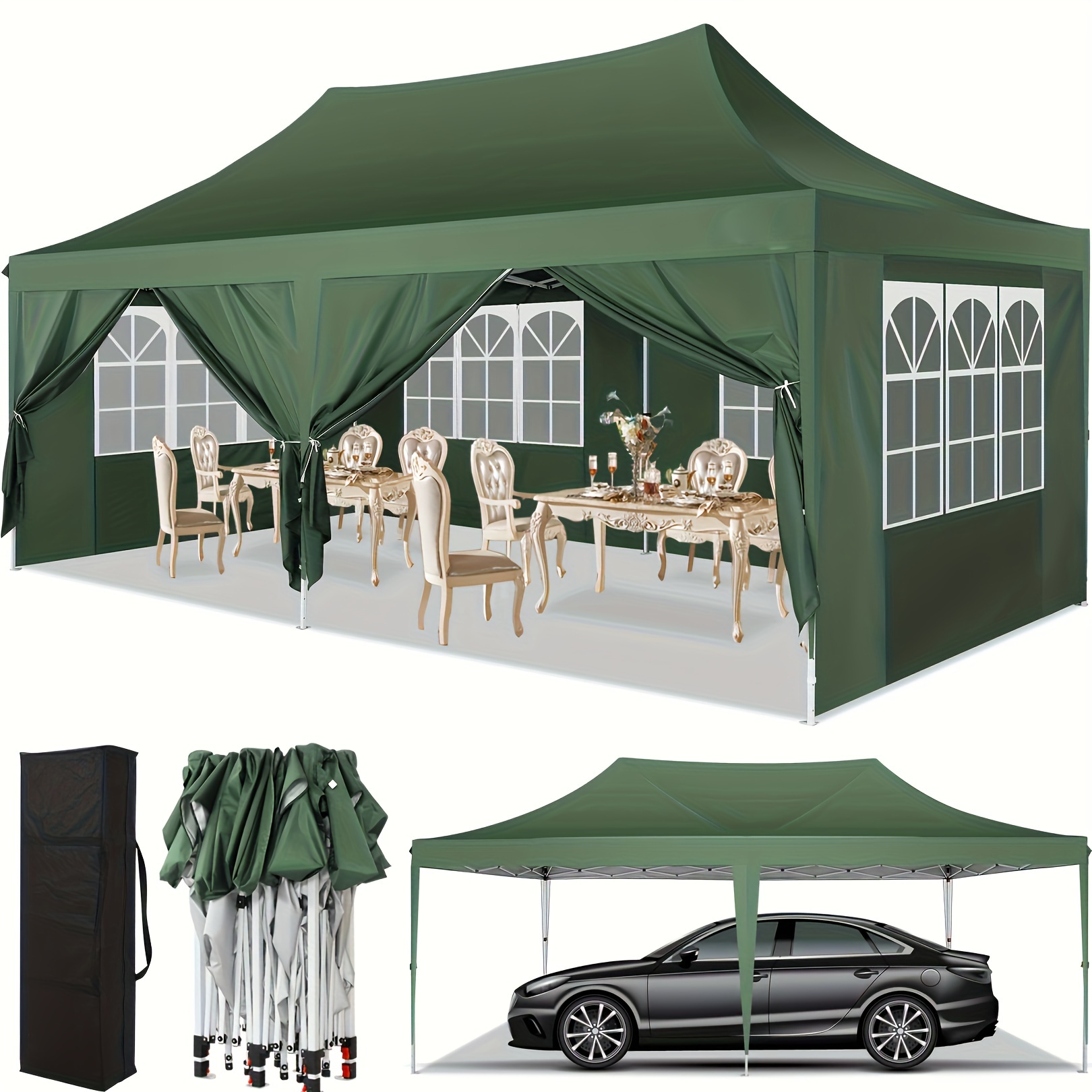 10x20ft Up Canopy Gazebo 2 0 Outdoor Canopy Tent With 6 Removable Easy ...