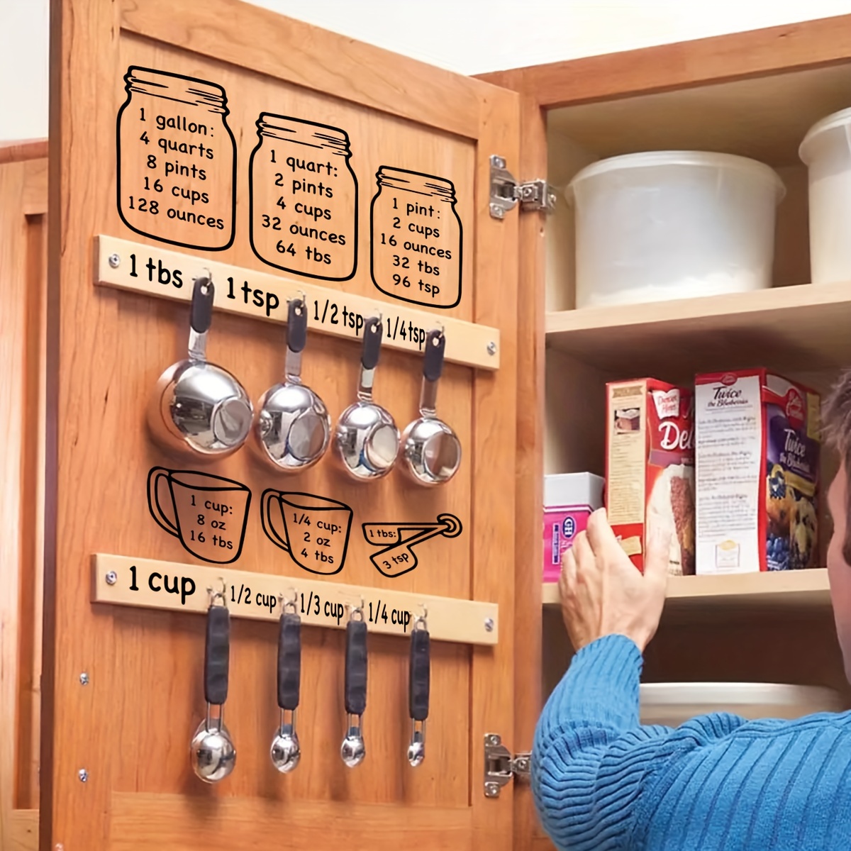 kitchen baking cooking cups spoons vinyl decal set - {region_name}