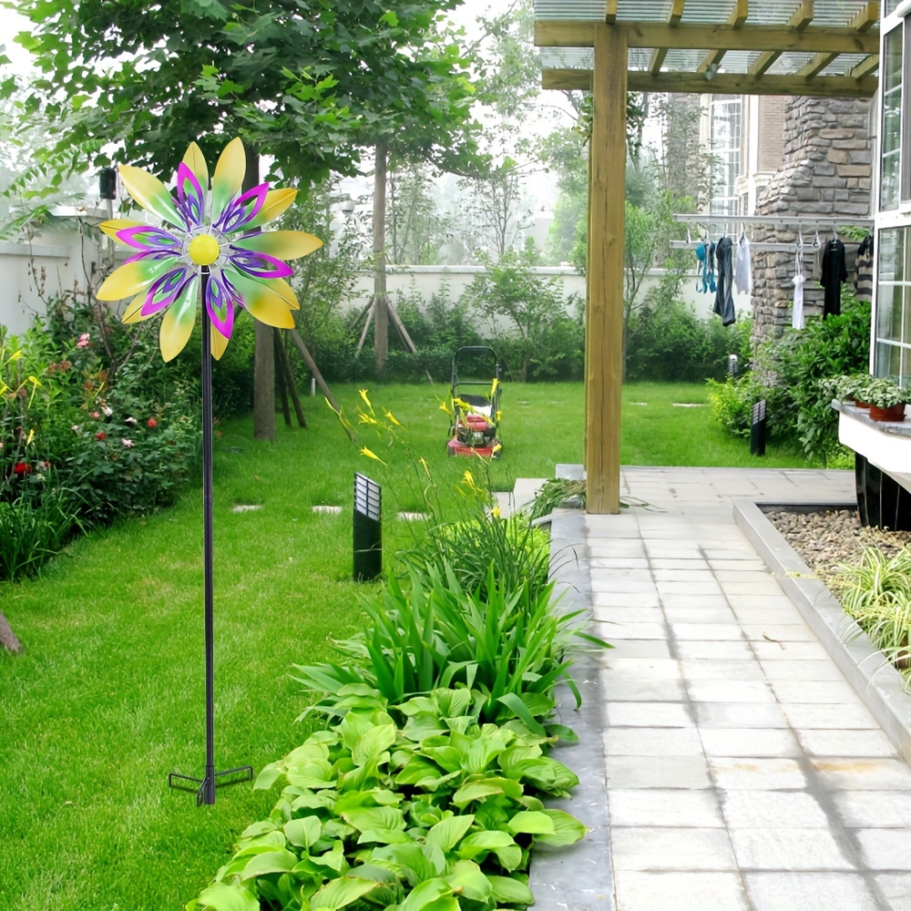 Windmill Yard Wind Spinners Outdoor Metal Stake 360 degress - Temu